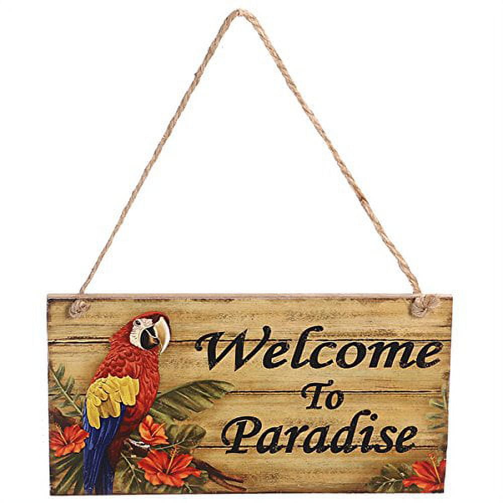 BESTOYARD Welcome to Paradise Wooden Signs Hawaiian Luau Summer Beach ...