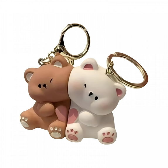 BESTSKY 1 Pair Couple Keyring Pendant Cartoon Bear Hug Theme Pendant ...