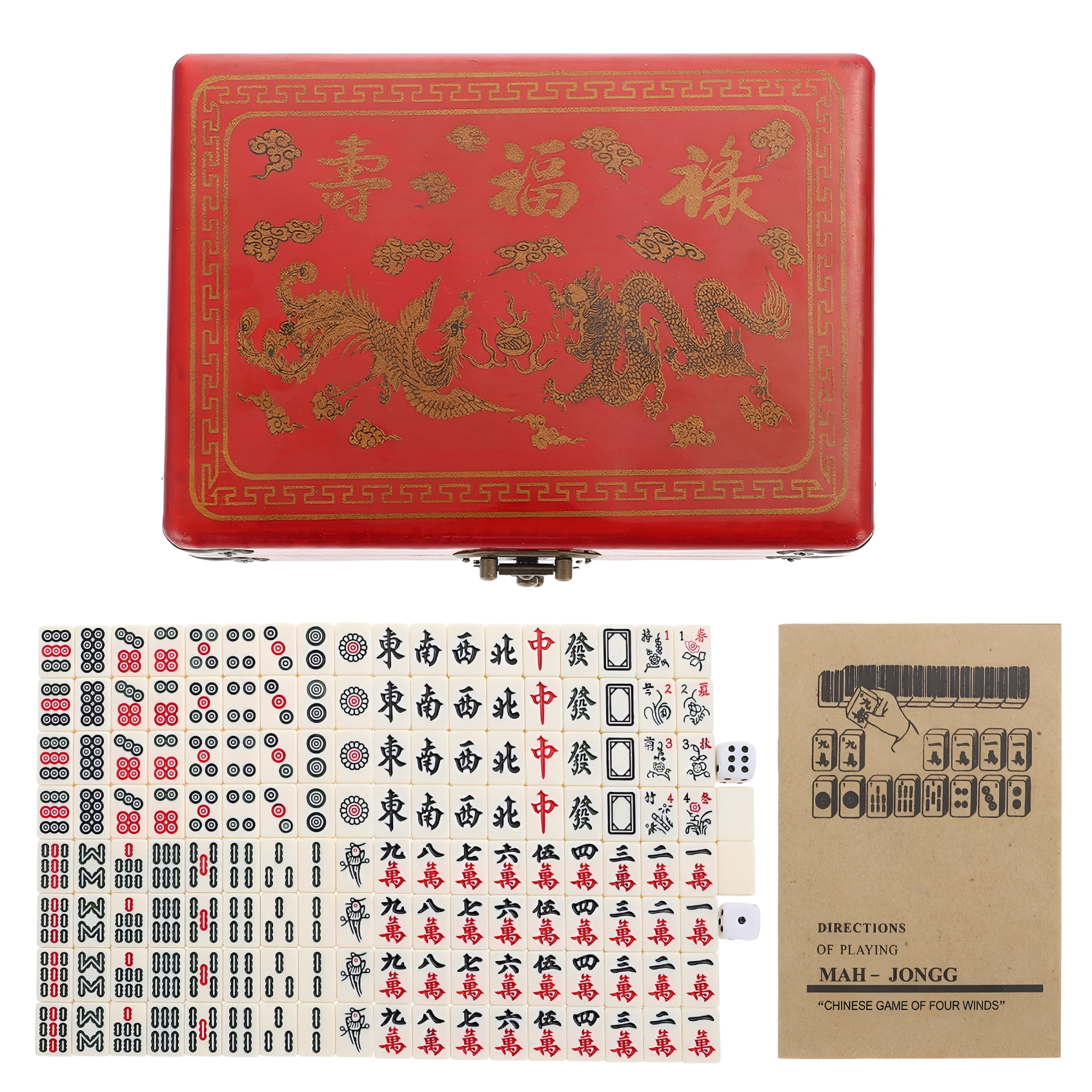 BESTSKY 1 Set Chinese Mahjong Game Set Portable Mahjong Plaything for ...
