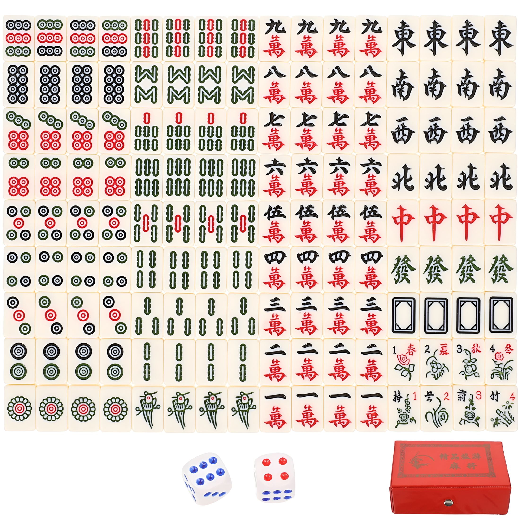 BESTSKY 1 Set Mini Mahjong Game Portable Travel Mahjong Set Classic ...