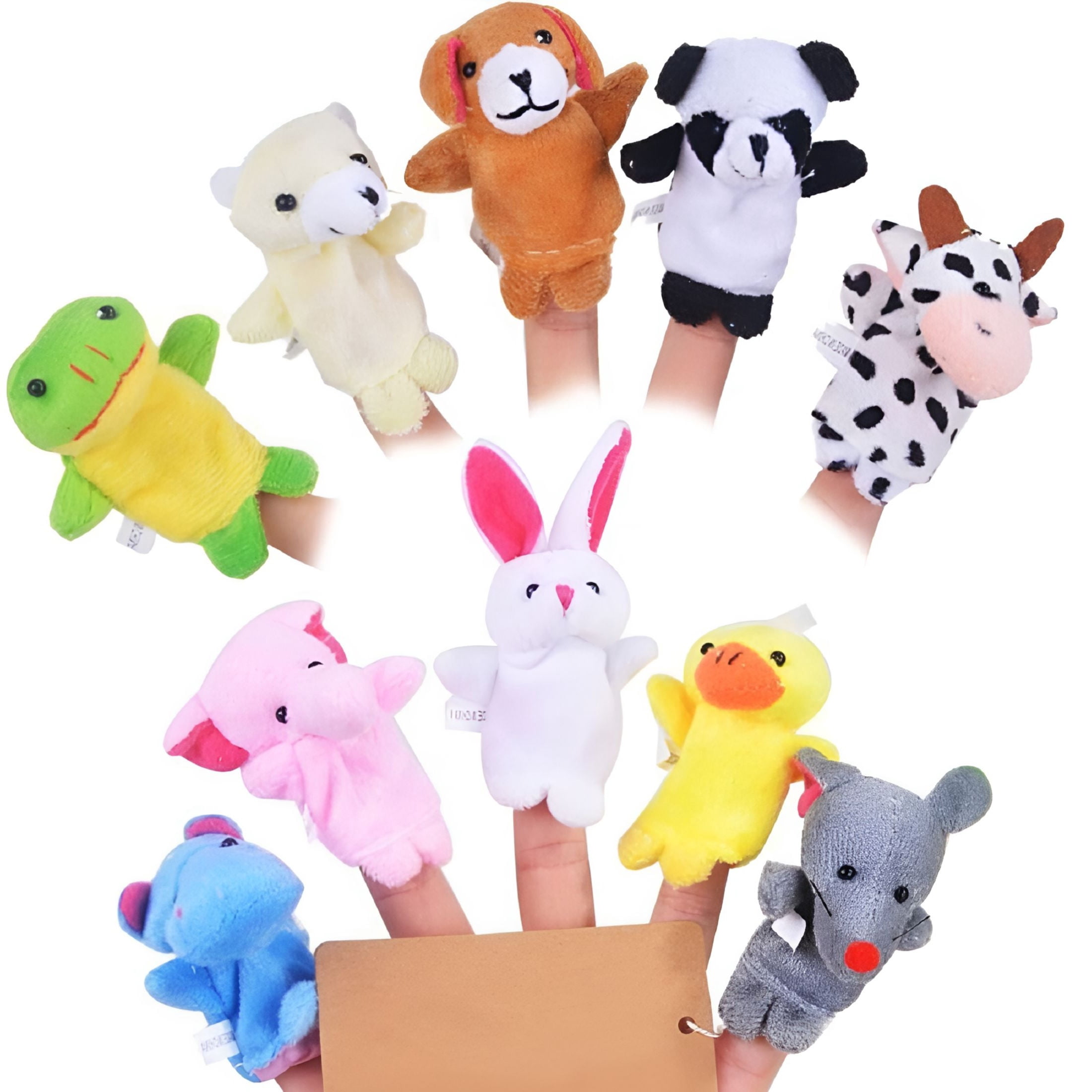 BESTSKY 10 Pcs Cartoon Animal Finger Puppets, Soft Velvet Dolls for ...