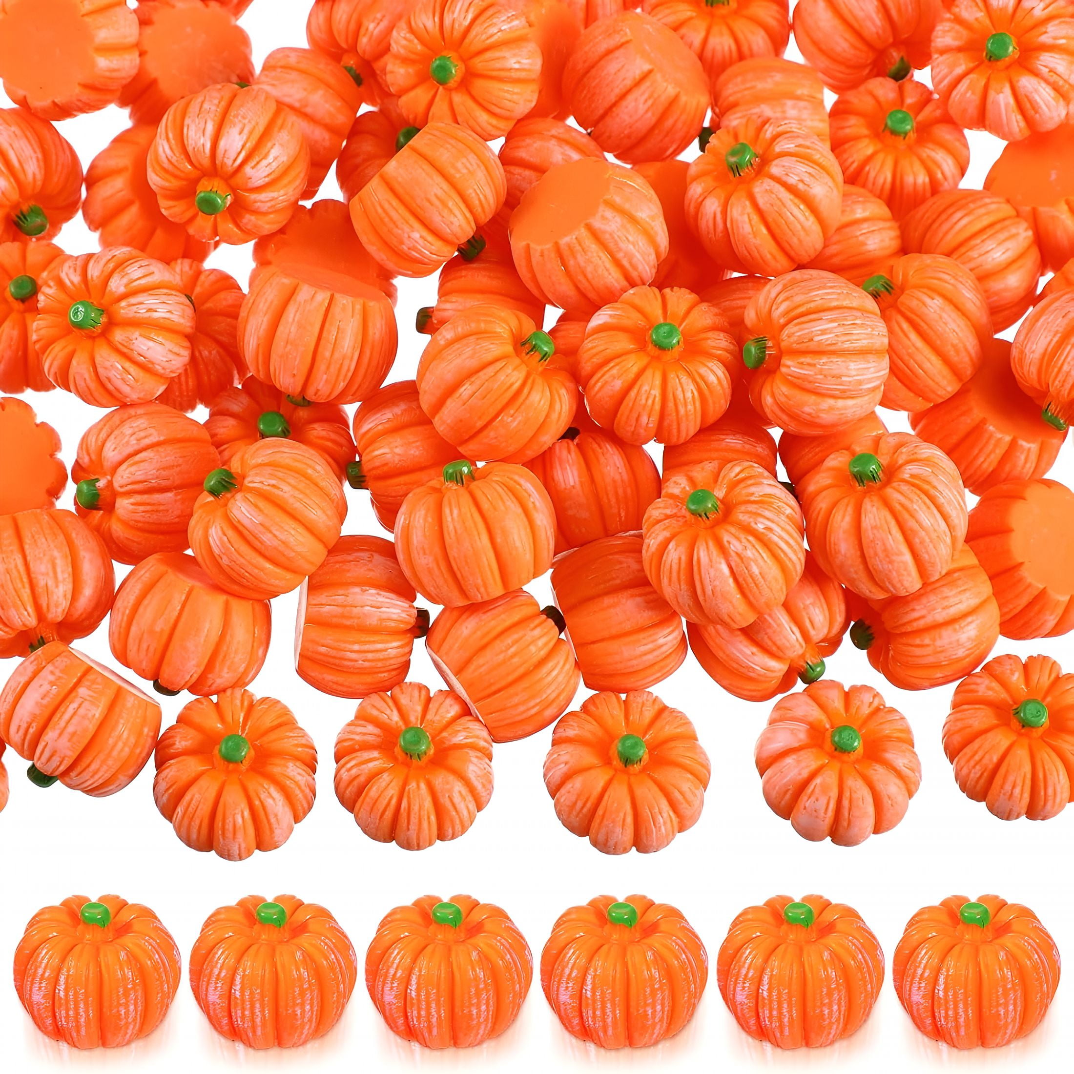 BESTSKY 100 Fall Mini Pumpkins Decorations Thanksgiving Resin Pumpkins ...