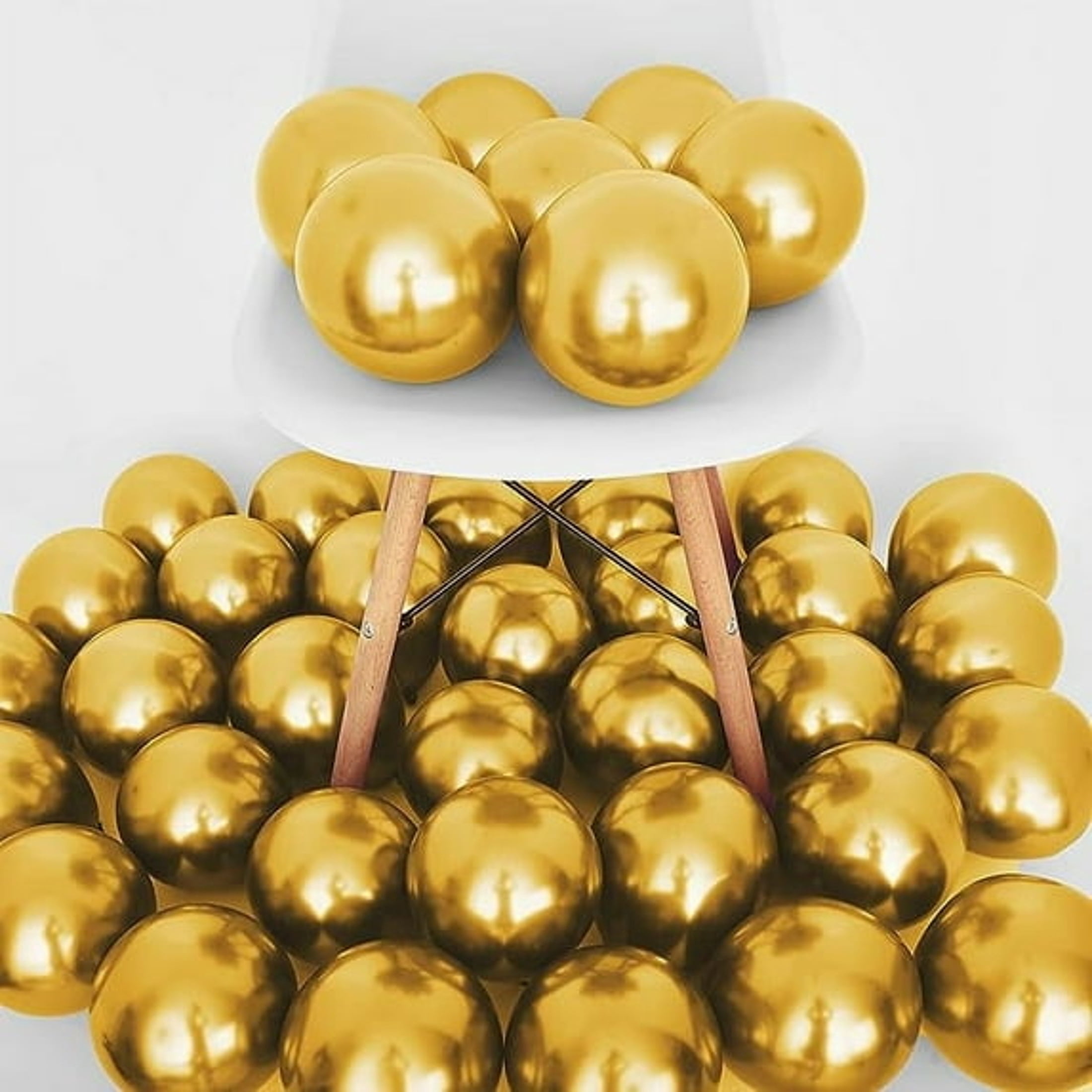 BESTSKY 100 Pcs 5 Inch Metallic Gold Balloons, Chrome Gold Balloons for ...