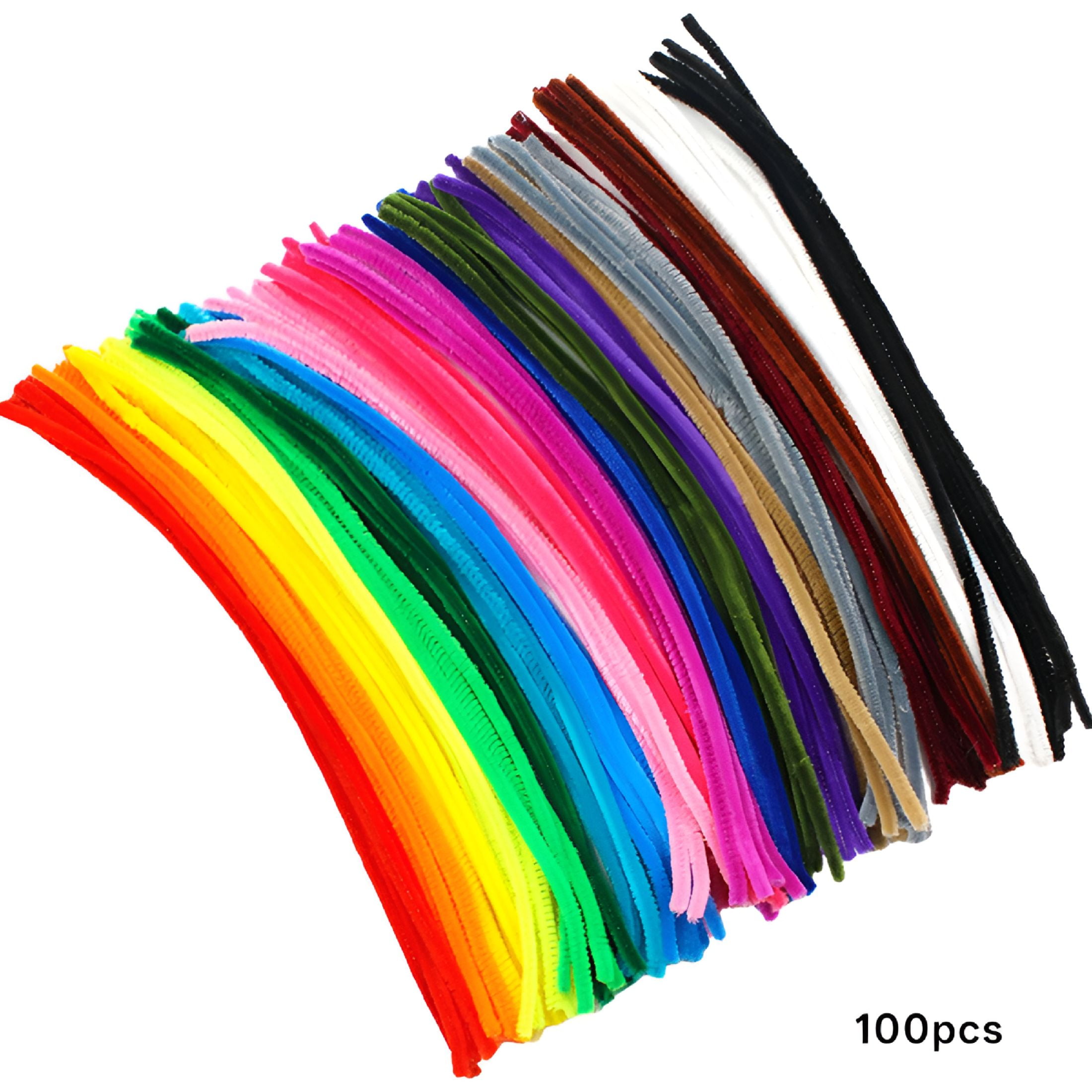 BESTSKY 100 Pcs Pipe Cleaners Craft Bulk Plush Stems DIY Art Supplies ...