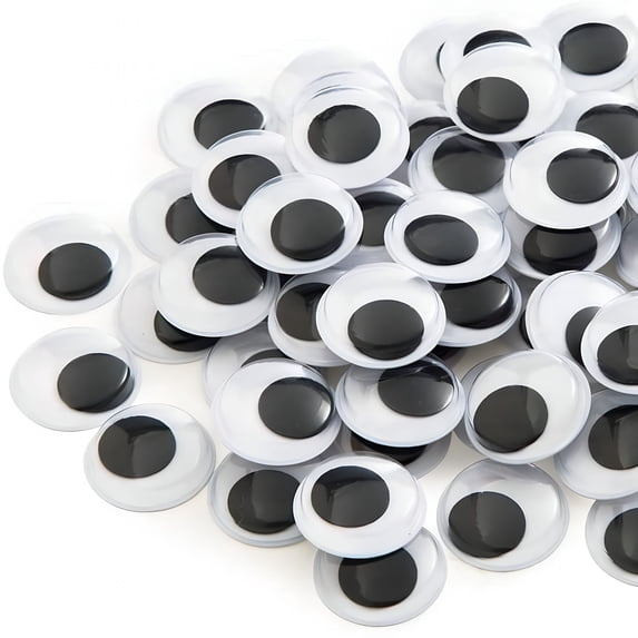 BESTSKY 100 Pieces 30Mm Black Wiggle Googly Eyes with Self-Adhesive,Big ...