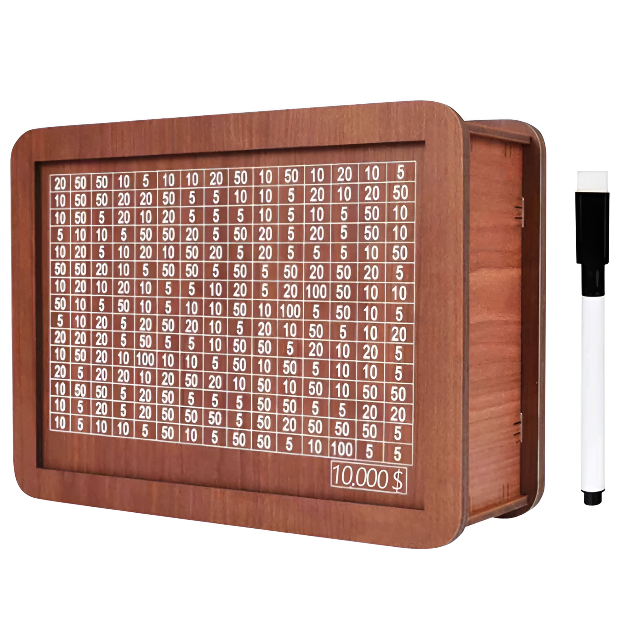BESTSKY 10000 Savings Challenge Box,Wooden Savings Box with Counter ...