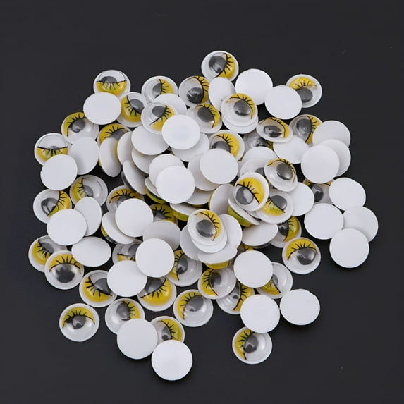 BESTSKY 100Pcs Crafting Eyeballs Googly Eyelashes Wiggly Wobbly Googly ...