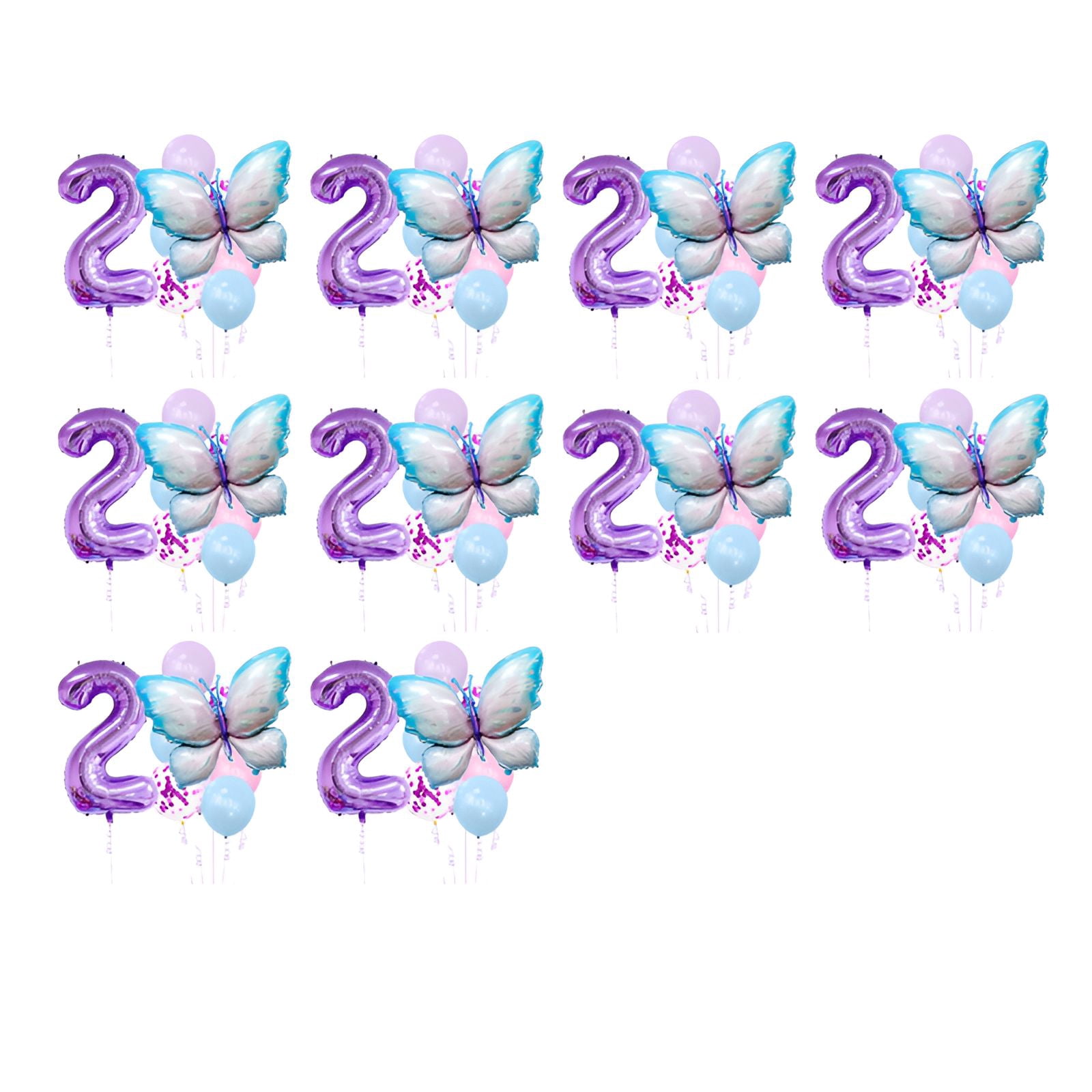 BESTSKY 100Pcs Number Balloons,32-Inch Purple Balloons Party ...