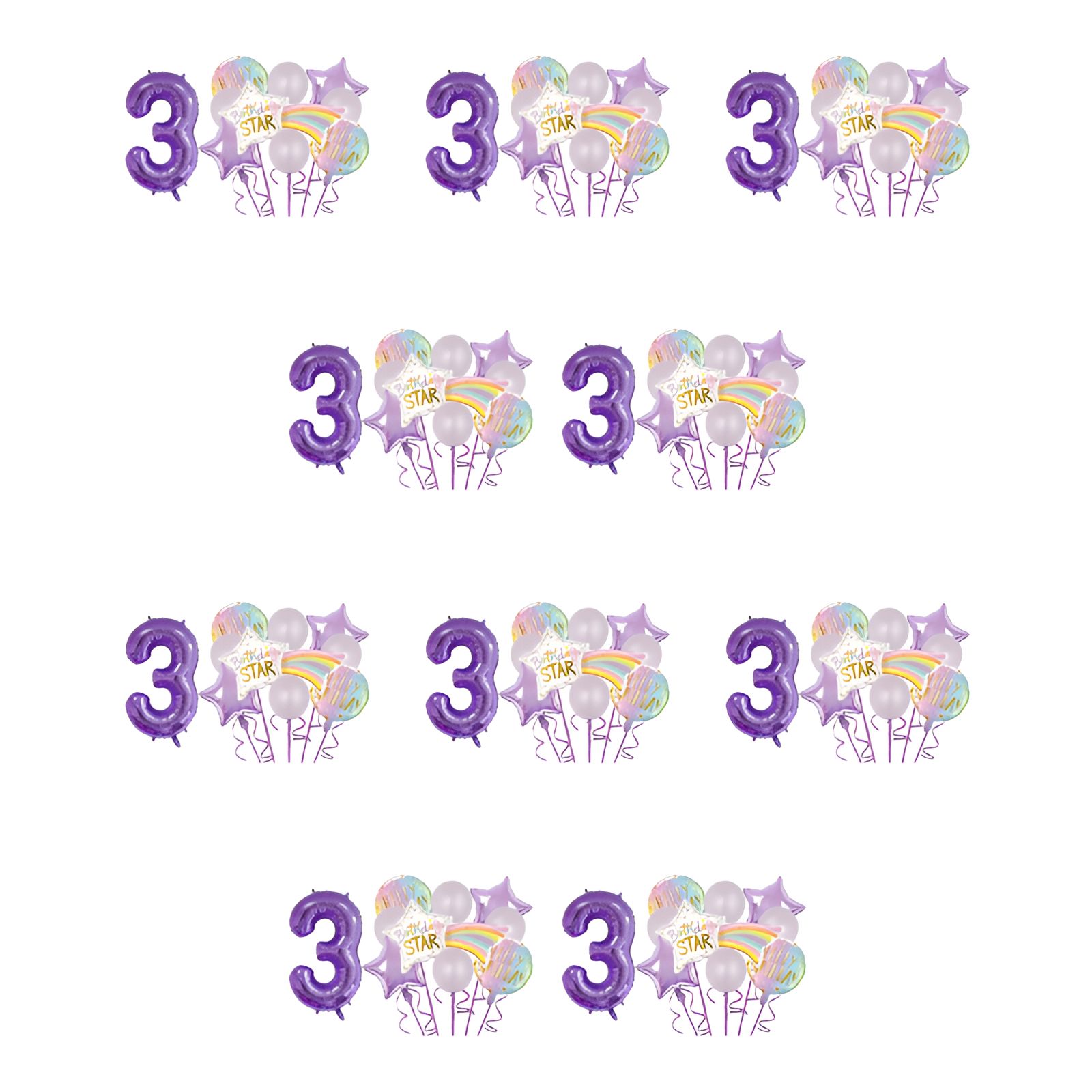 BESTSKY 100Pcs Number Balloons,Creative Shooting Star Balloon Combo ...