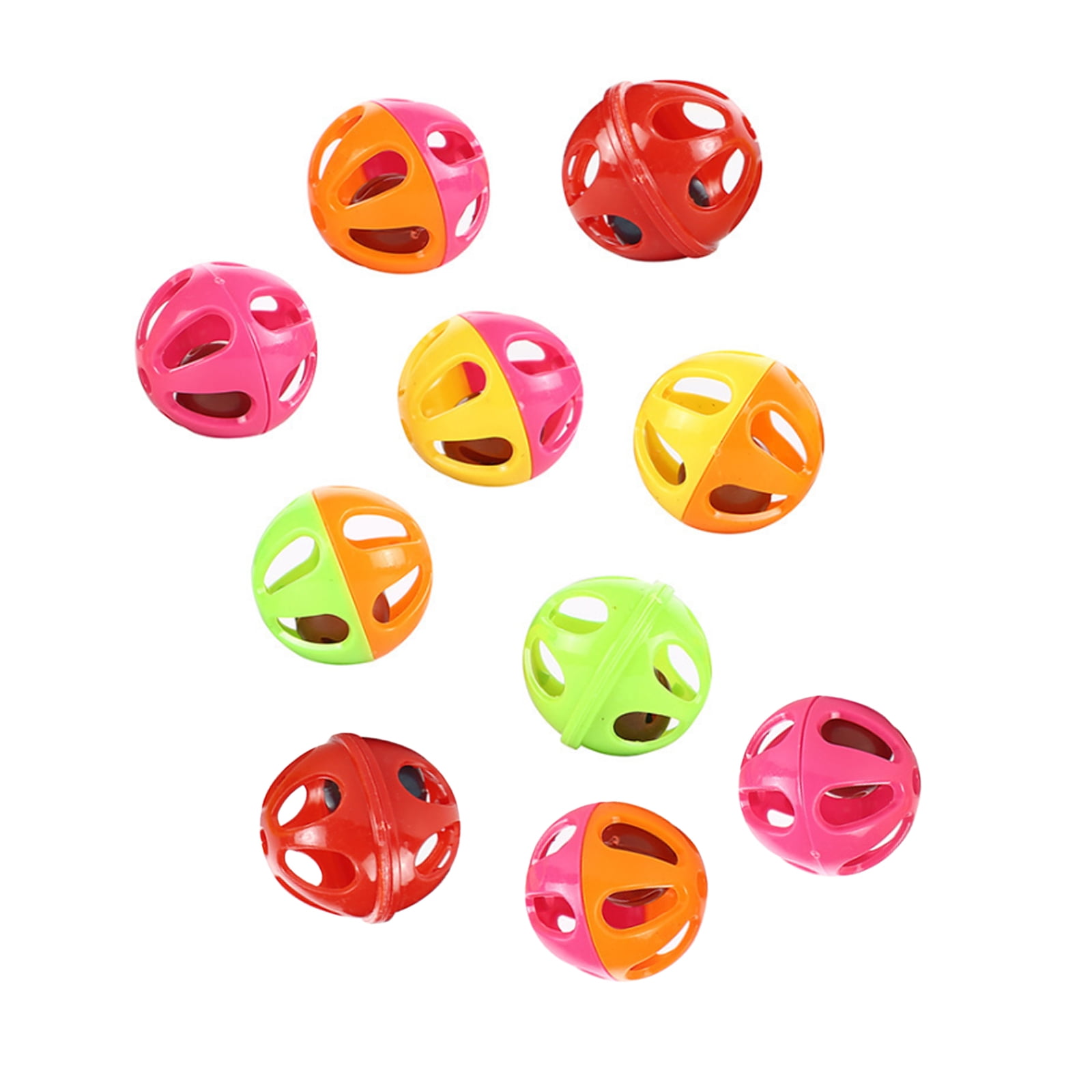 BESTSKY 10Pcs Kitten Toys,Bell Cat Ball Toy,Random Colors for Variety ...