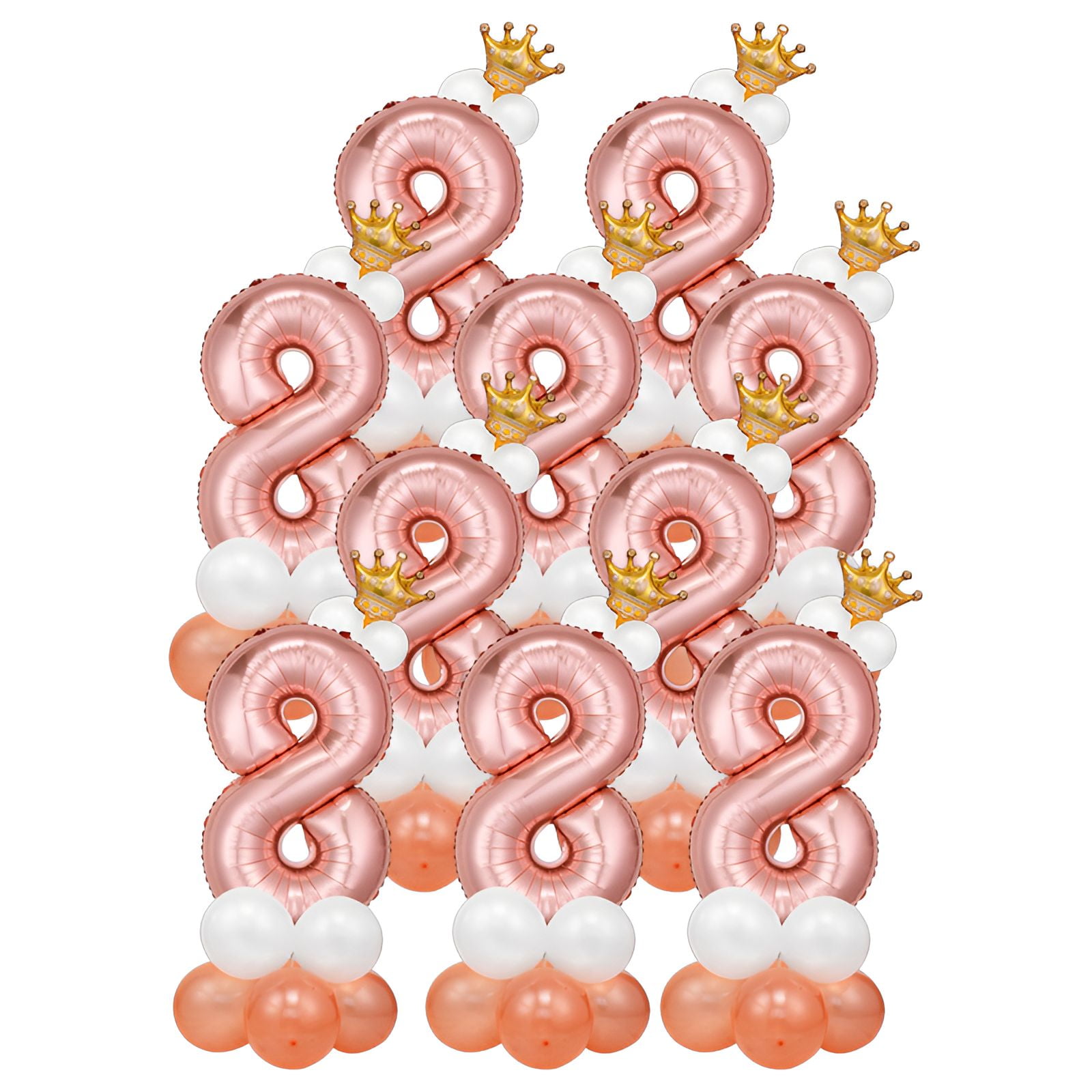 BESTSKY 10Pcs Number Balloons,Column Balloon Decoration Birthday ...