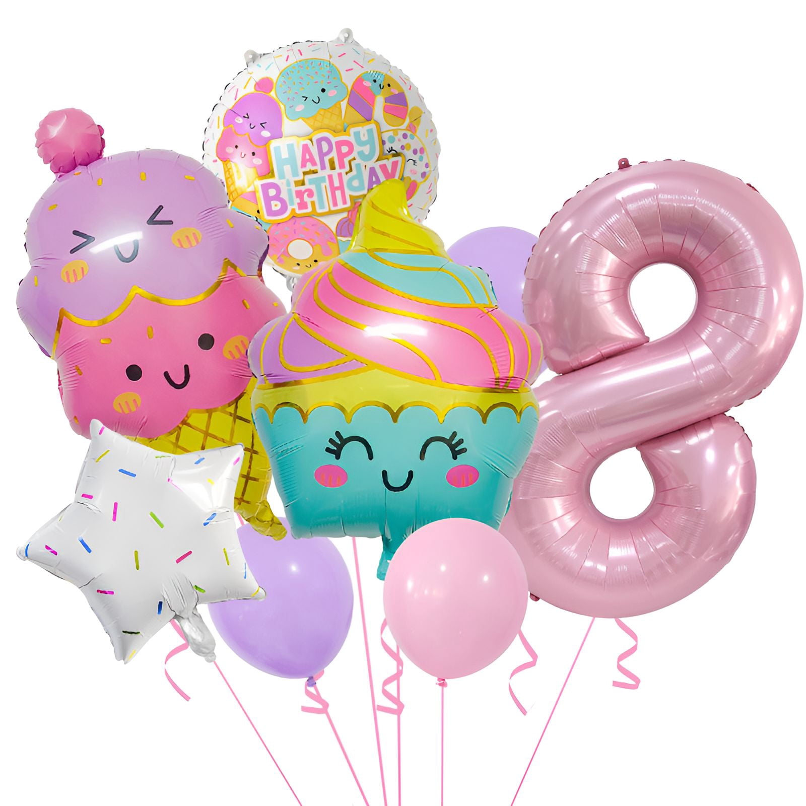 BESTSKY 10Pcs Number Balloons,Cute Balloon Set Balloons for Birthday ...