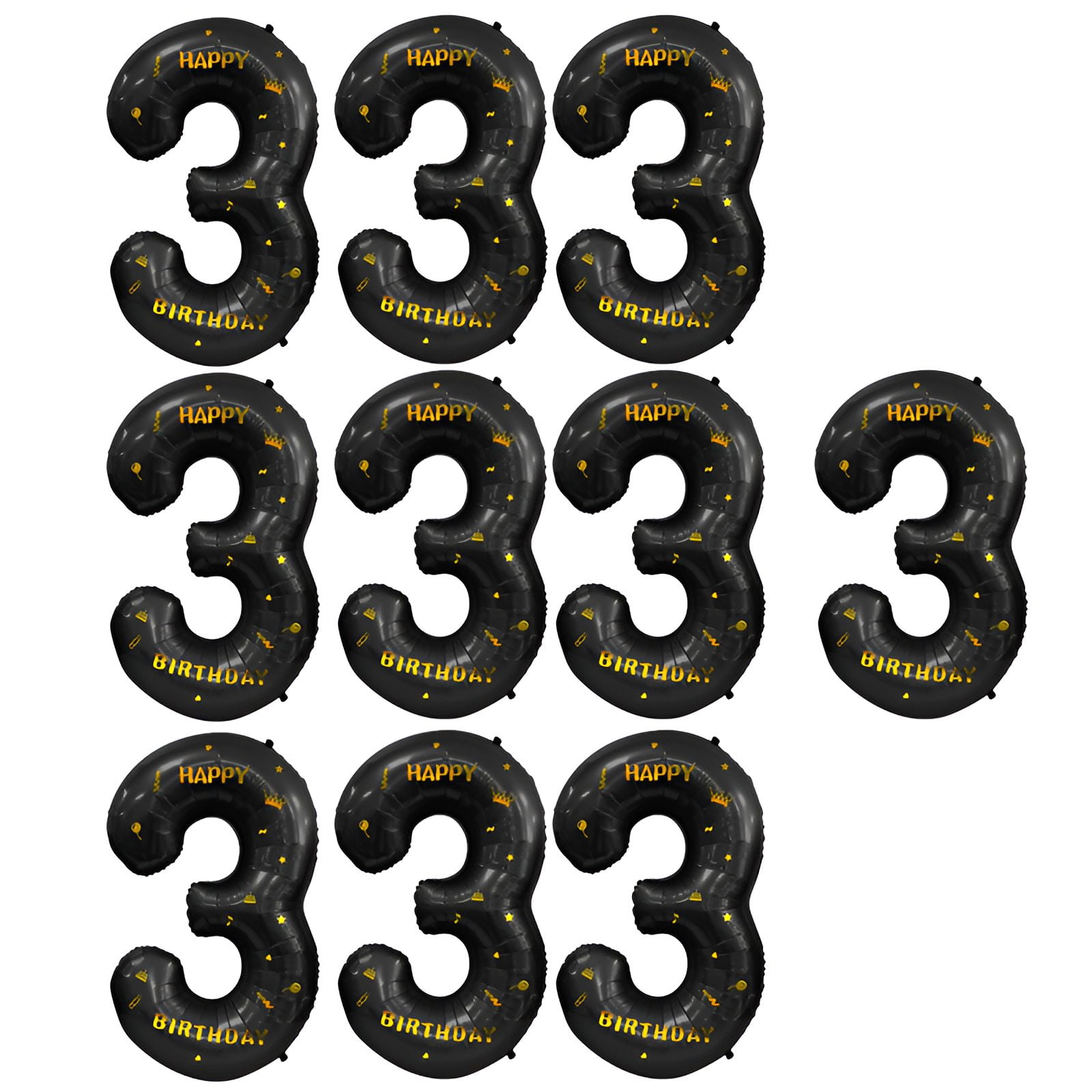 BESTSKY 10Pcs Number Balloons,Golden Balloon Pairing Balloons for ...