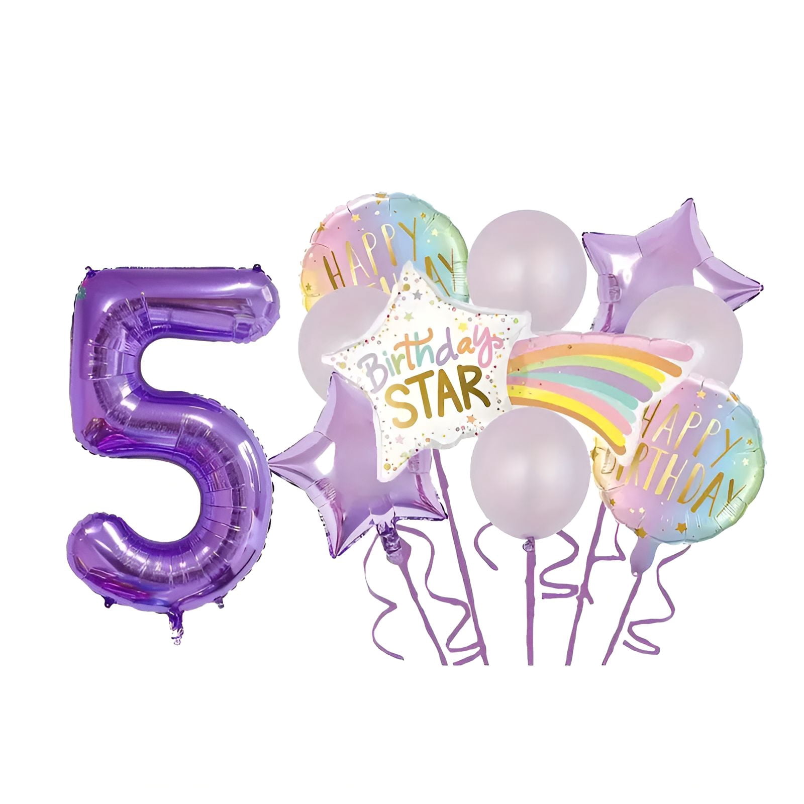 BESTSKY 10Pcs Number Balloons,Personalized Shooting Star Balloon Decor ...