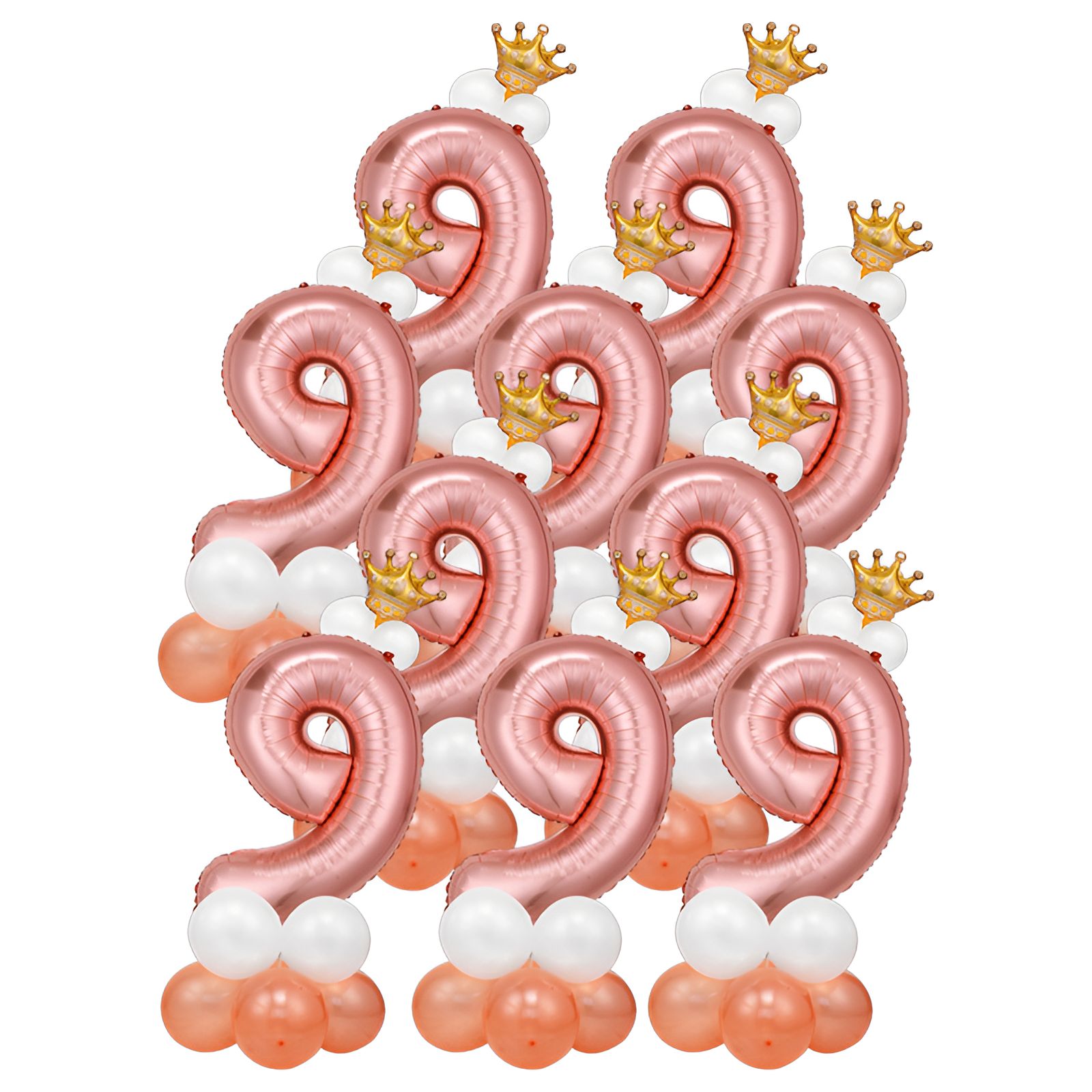 BESTSKY 10Pcs Number Balloons,Rich Color Pairing Party Decorations ...