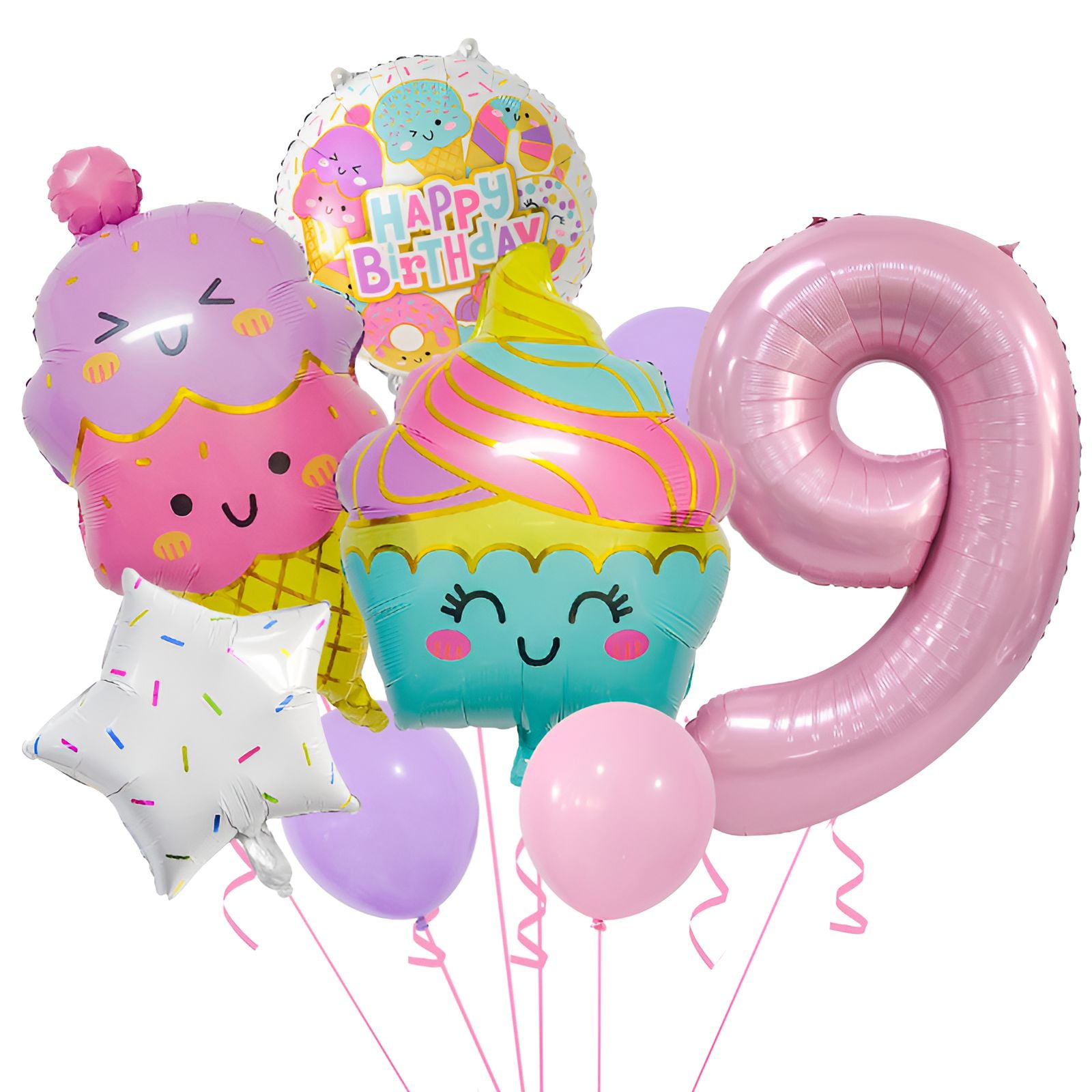 BESTSKY 10Pcs Number Balloons,Sweet Party Highlight Party Decorations ...