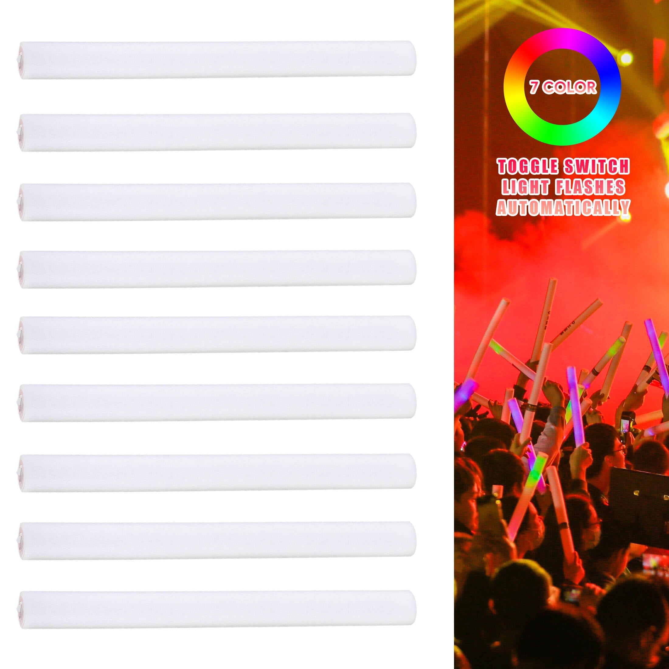 BESTSKY 10Pcs Pool Noodles,Vibrant Lighting Pool Noodle,Glow Stick Pool ...