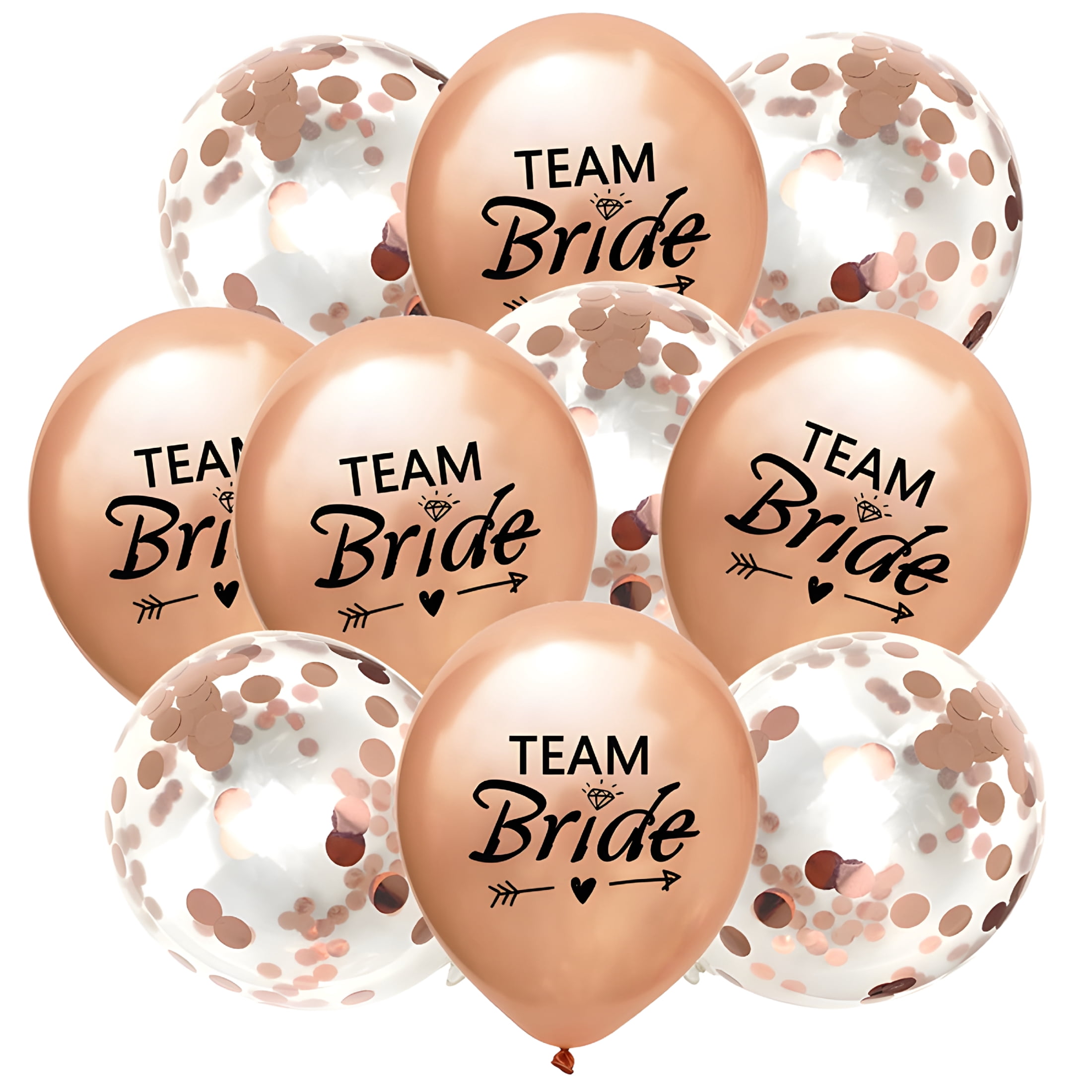 BESTSKY 10Pcs Rose Gold Team Bride Latex Confetti Balloons Hen ...