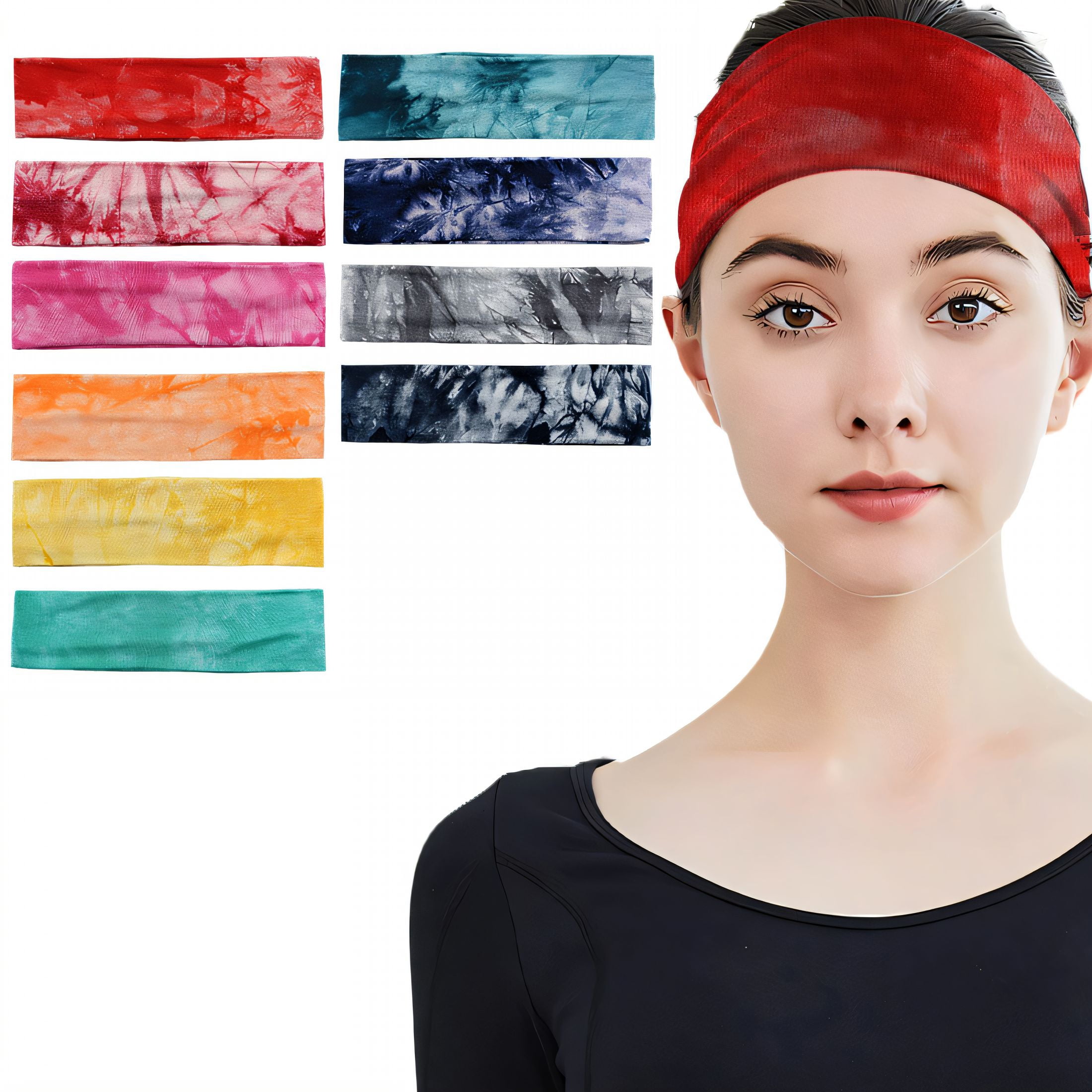 BESTSKY 10Pcs Sweat Band,Hairbands for Women's Hair,Non Slip Headbands ...