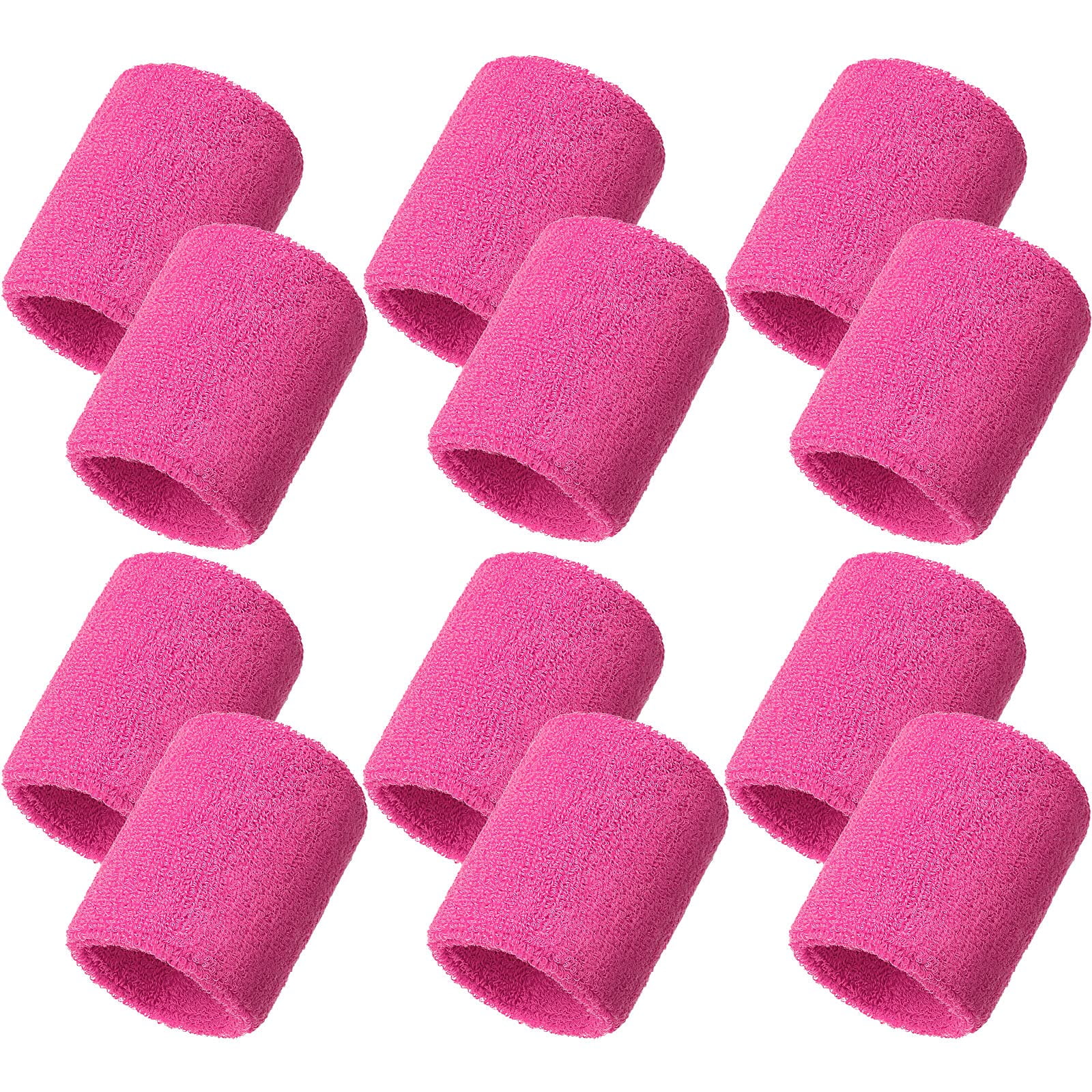 12 Pack Sweatbands Sports Wristband Cotton Sweat Band for Men and Women ...