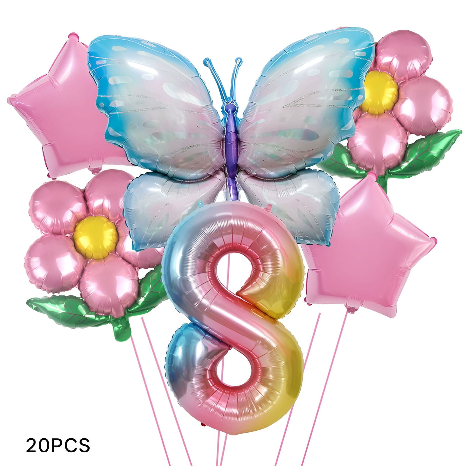 BESTSKY 120Pcs Number Balloons,Bright Party Atmosphere Party Decorations,Floral Party Highlight ...