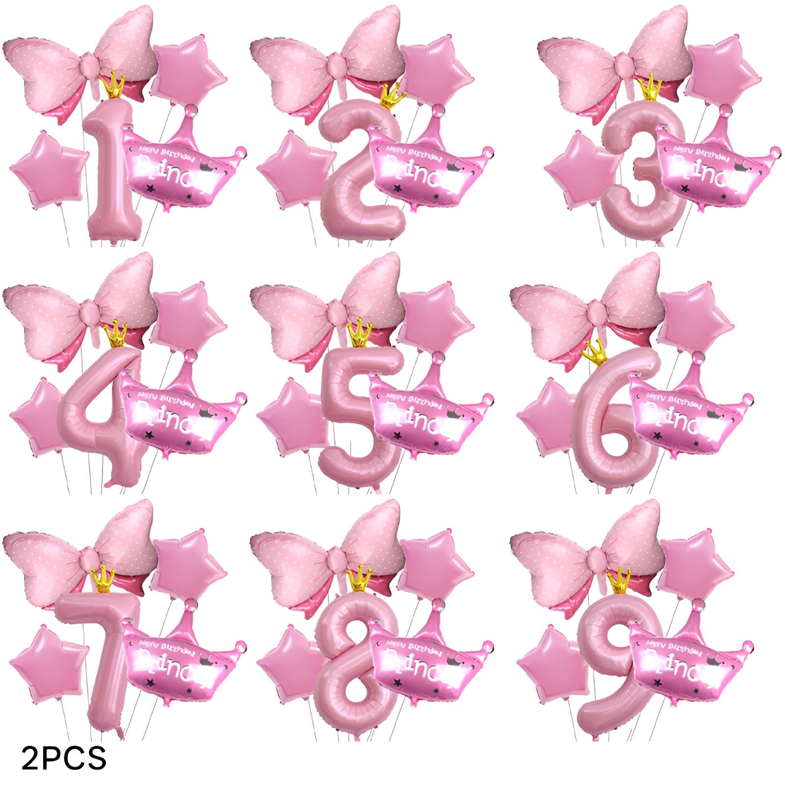 BESTSKY 126Pcs Number Balloons,Crown Bow Balloon Party Decorations,Unique Photo Prop Balloons ...