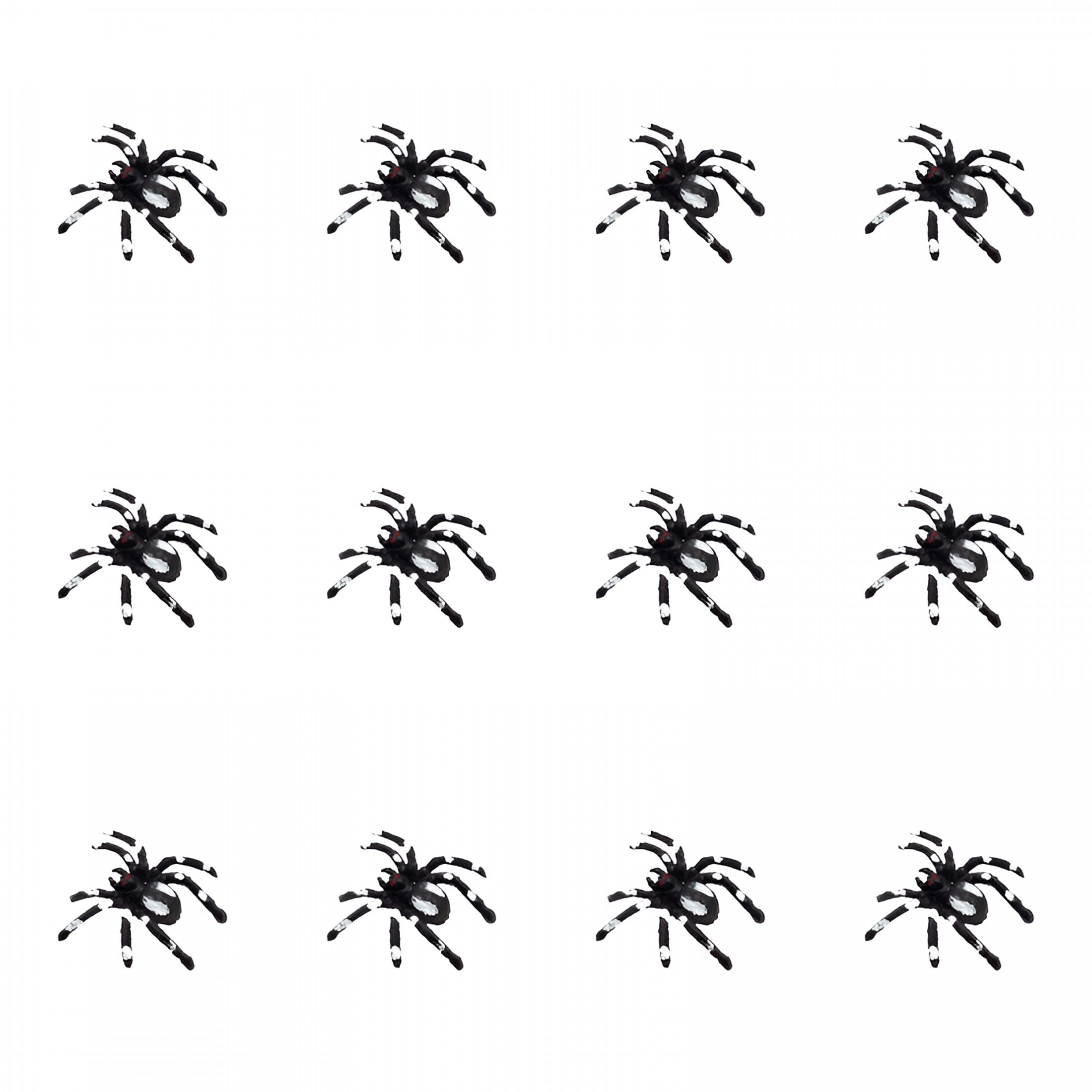 BESTSKY 12Pcs Black Plastic Spiders Halloween Decorations Pvc Creepy ...
