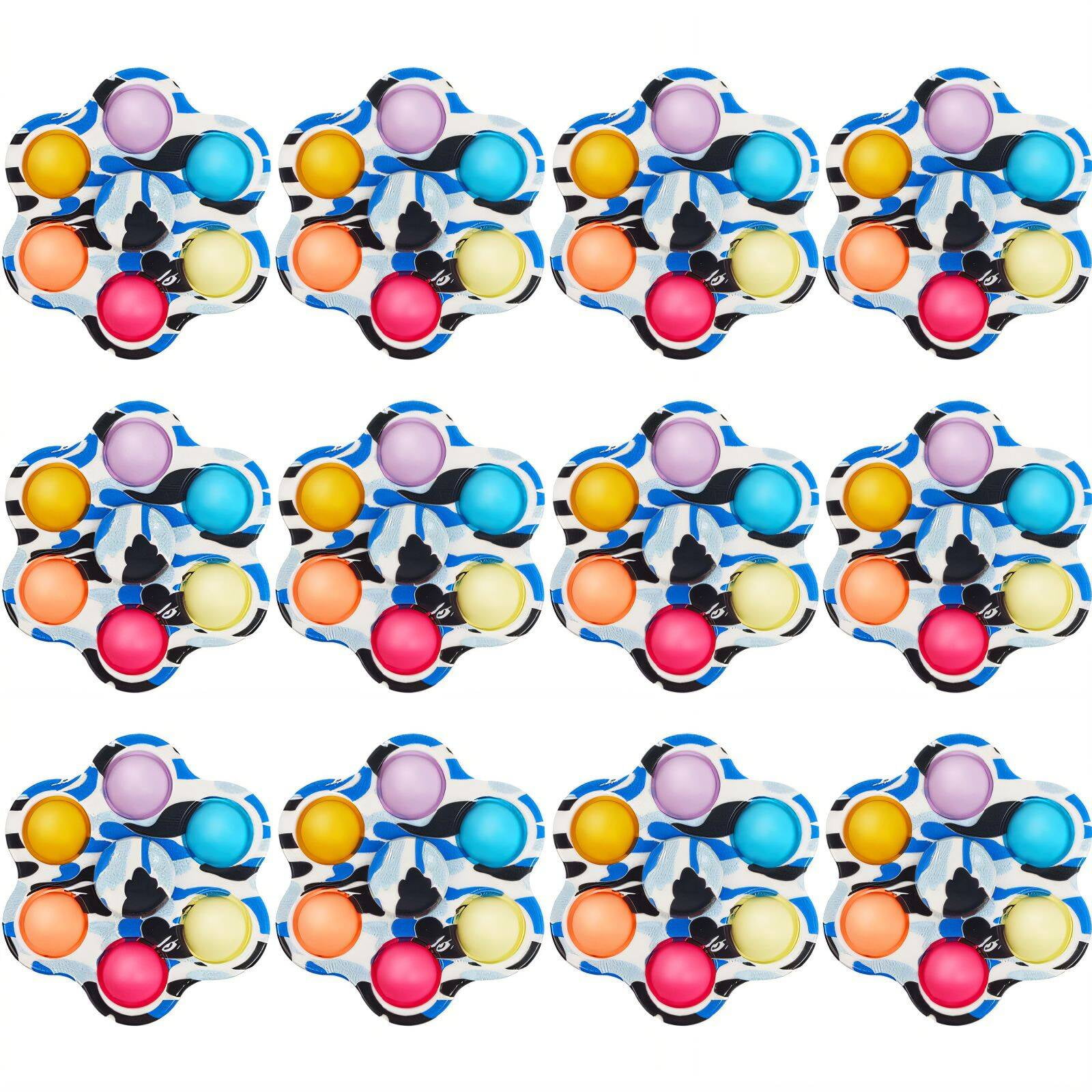 BESTSKY 12Pcs Fidget Spinners,Six Finger Design Smooth Spinning Fidgets ...