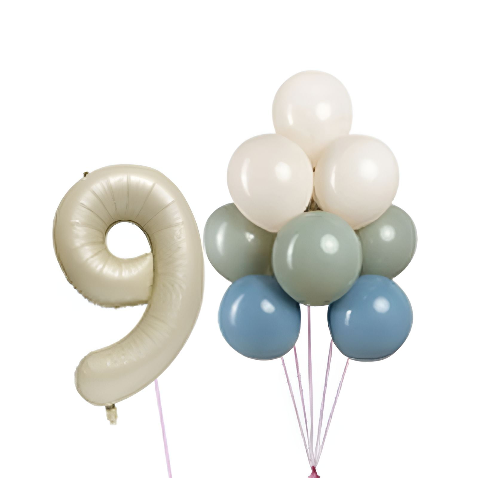 BESTSKY 12Pcs Number Balloons,Vintage Milk White Balloon Setup Balloons ...