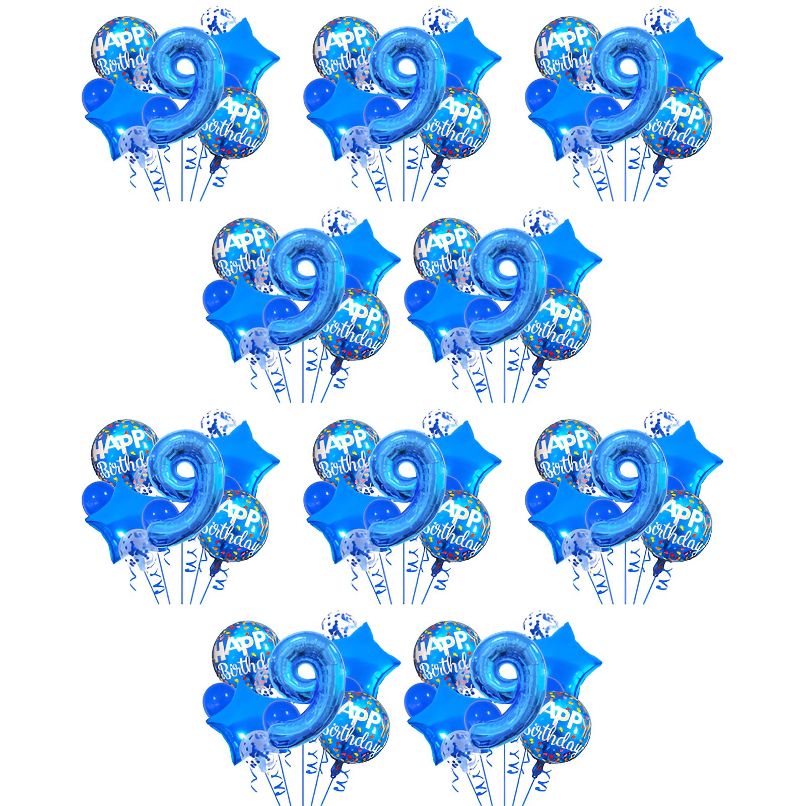 BESTSKY 130Pcs Number Balloons,Highlight Blue Balloons Balloons for ...