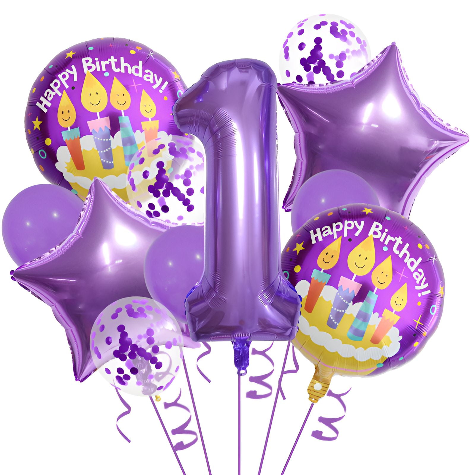 BESTSKY 13Pcs Number Balloons,Exquisite Birthday Setup Birthday Decorations,Star Shaped Balloon ...