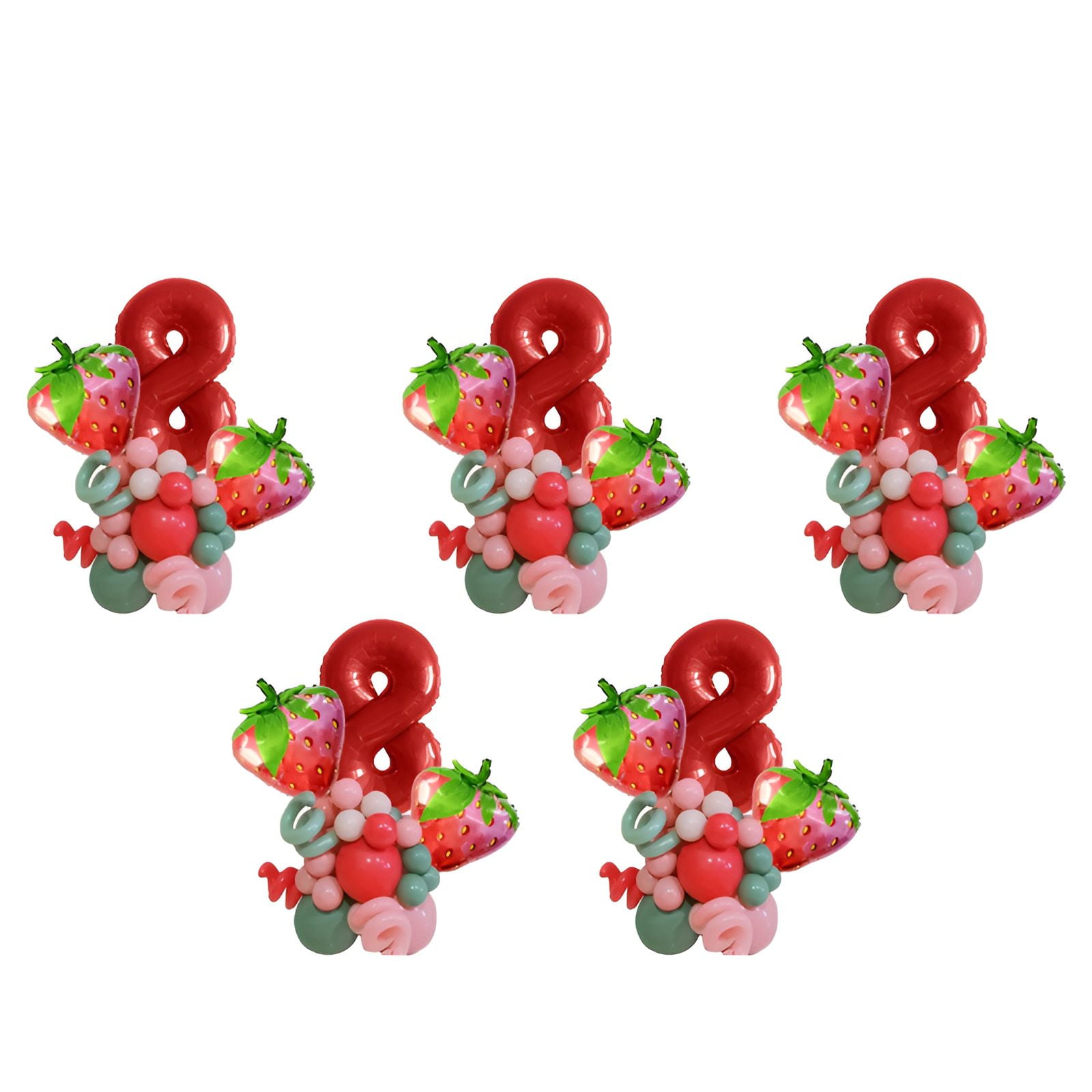 BESTSKY 140Pcs Number Balloons,Strawberry Party Props Party Decorations ...