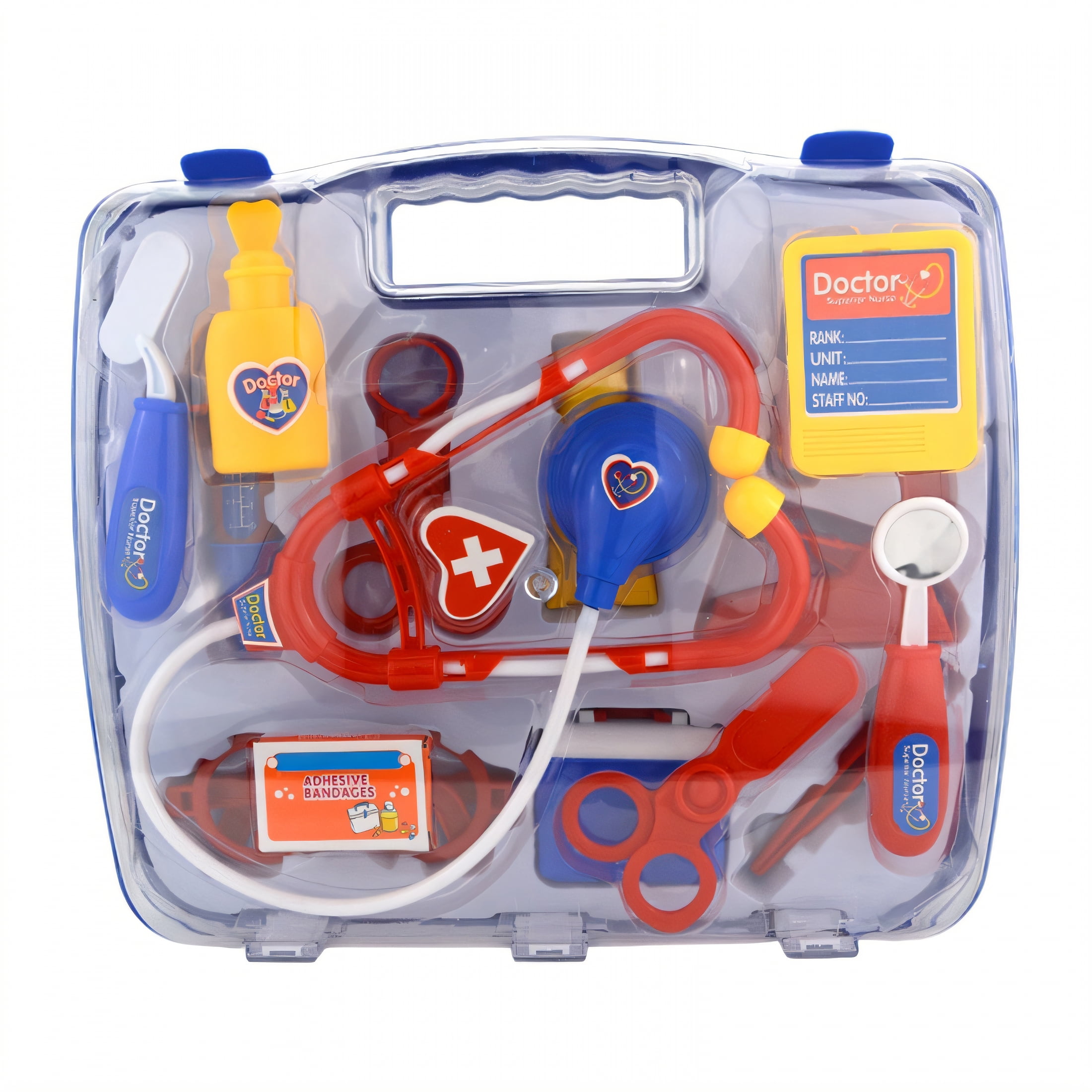 BESTSKY 15-In-1 Doctor Kit for Toddlers 3-5,Transparent Carry Case ...