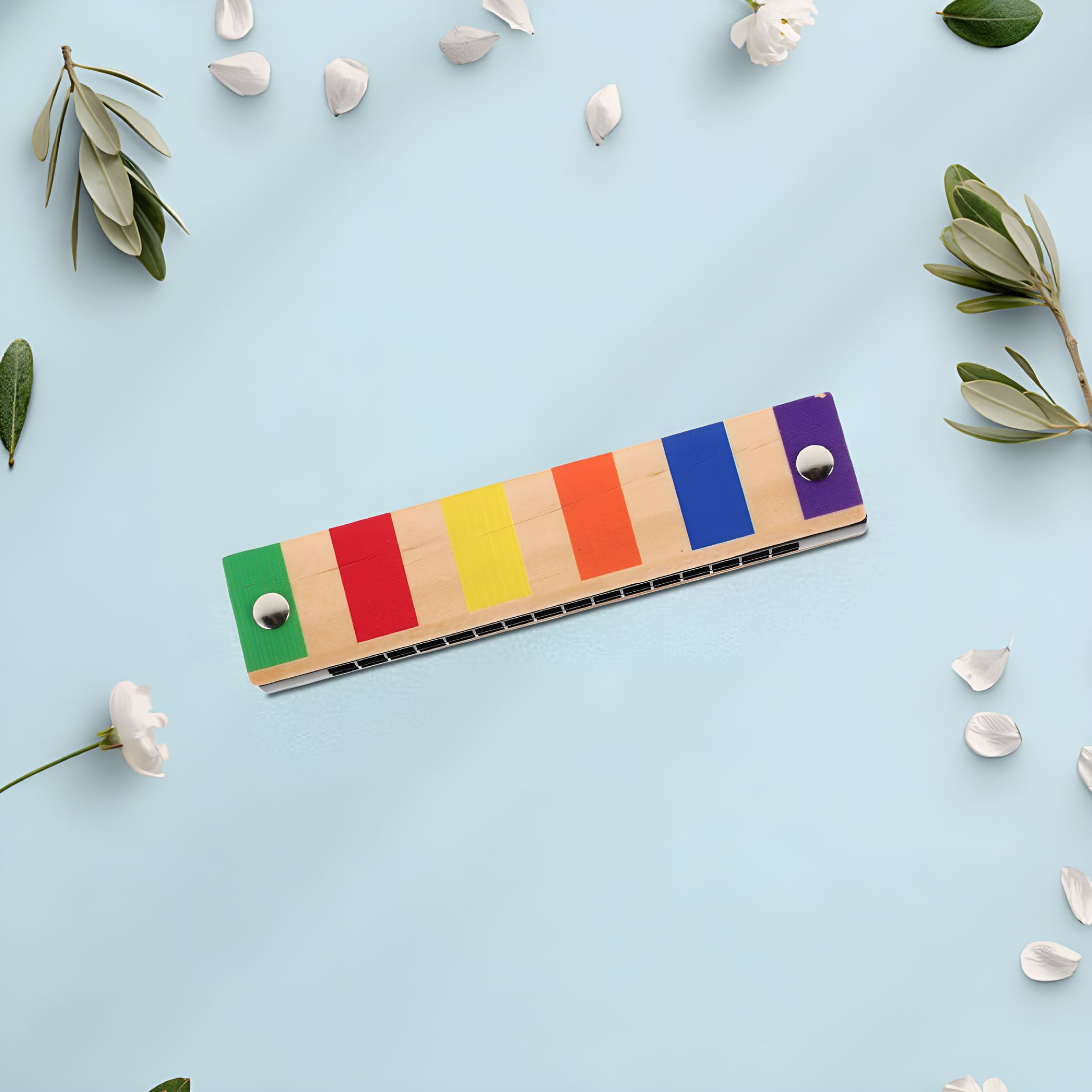 BESTSKY 16-Hole Wooden Harmonica for Kids Beginners, Musical Instrument ...