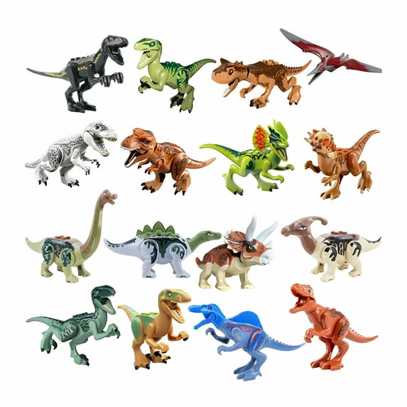 BESTSKY 16 PCS Building Block Model Jurassic Dinosaur Toys Set,Classic ...