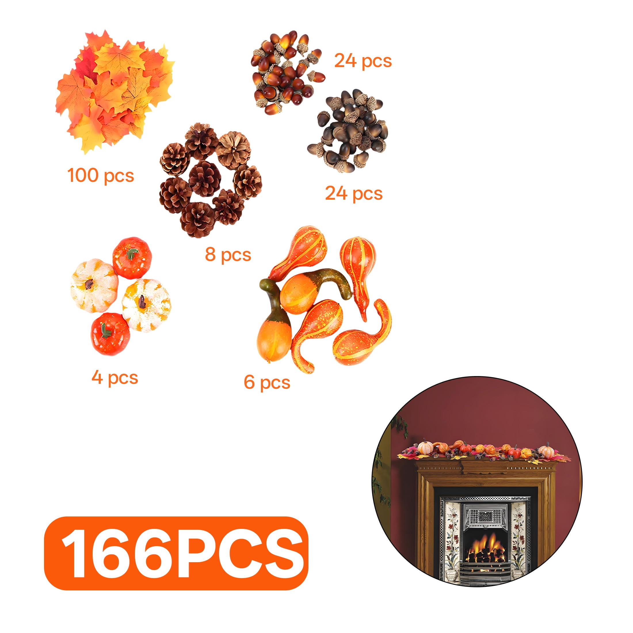 BESTSKY 166Pcs Pumpkins for Decorating,Fall Festival Decorations ...