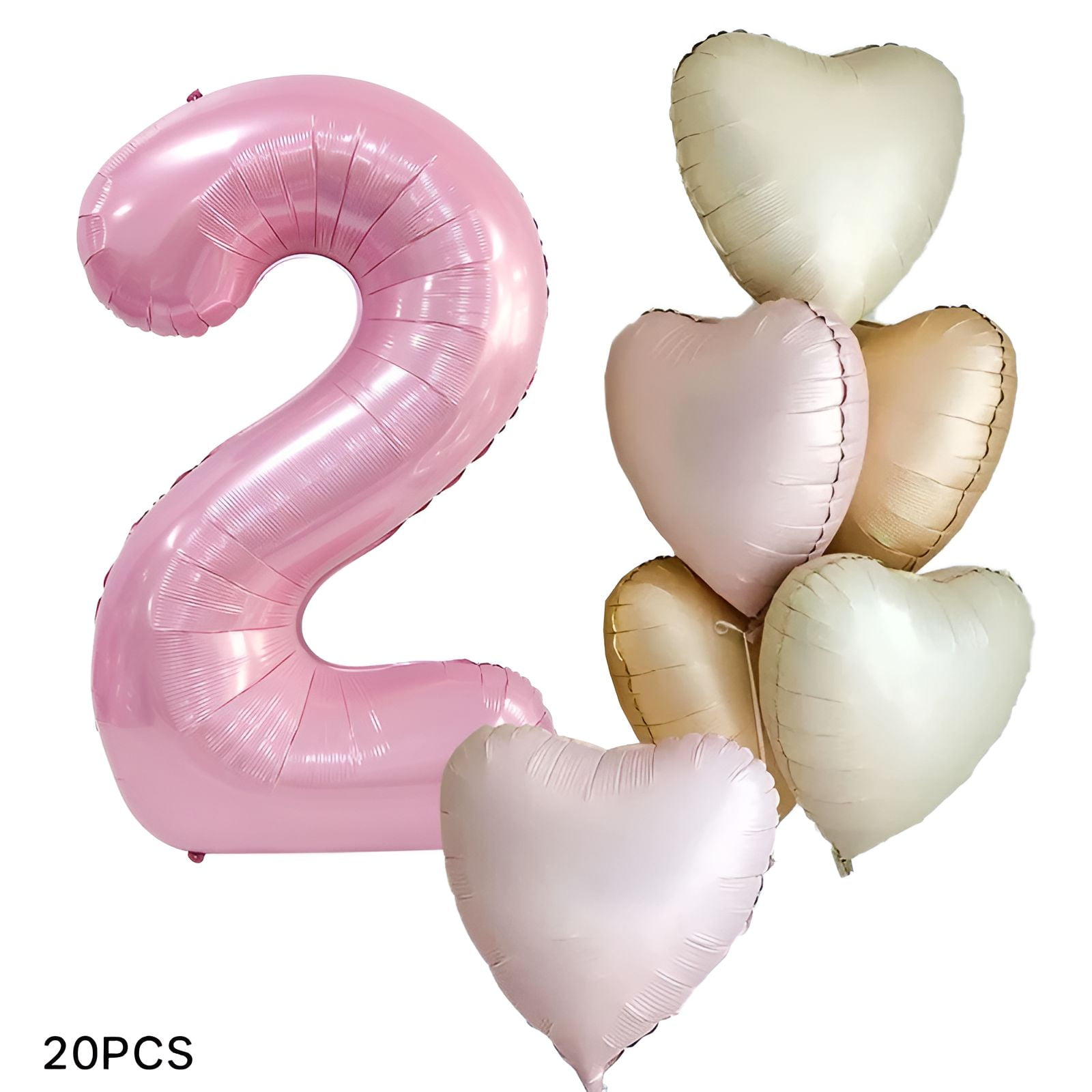BESTSKY 180Pcs Number Balloons,Heart Shaped Design Balloons for Birthday Party,Birthday Party ...