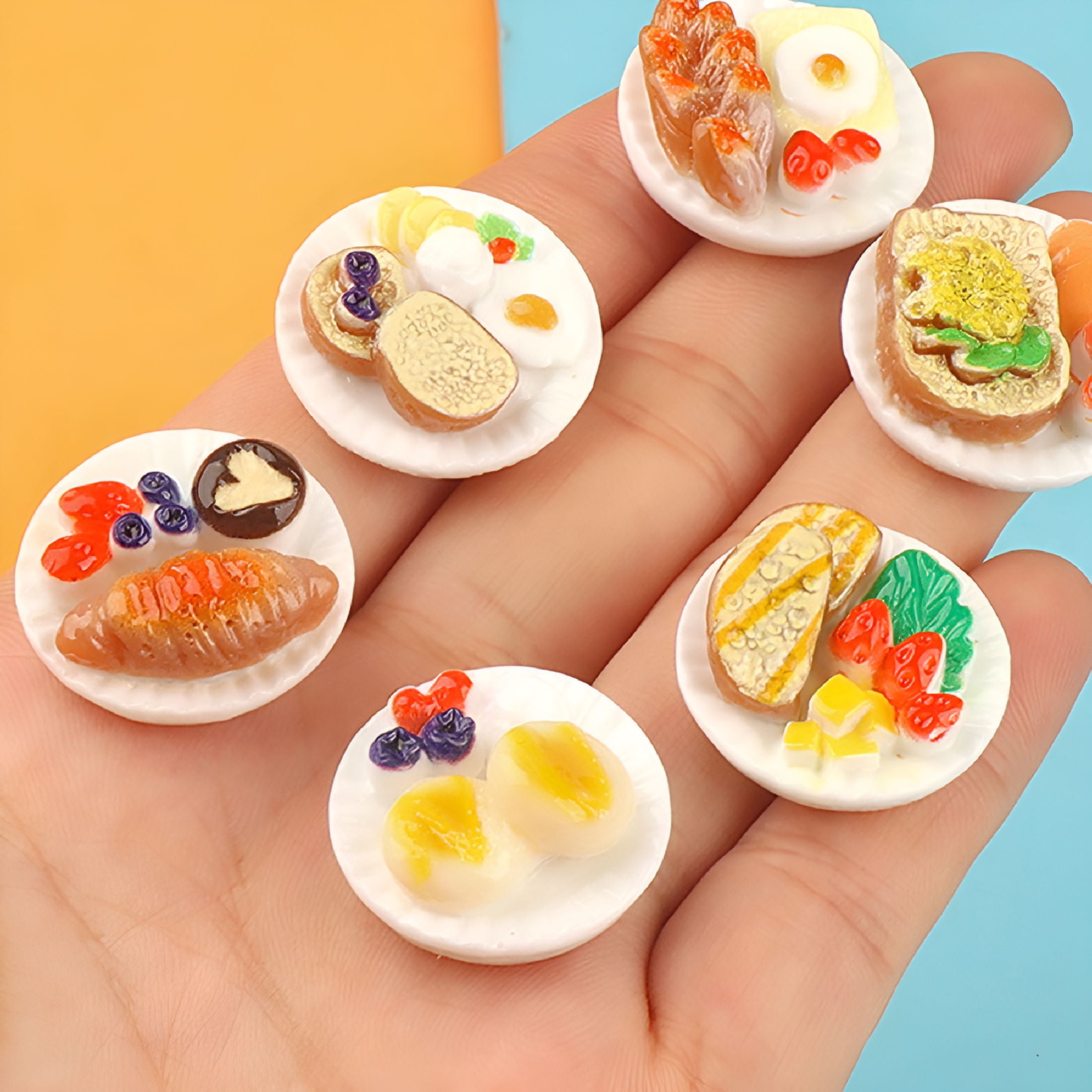 BESTSKY 18Pcs Miniature Dessert Mini Food Models Assorted Color Resin ...