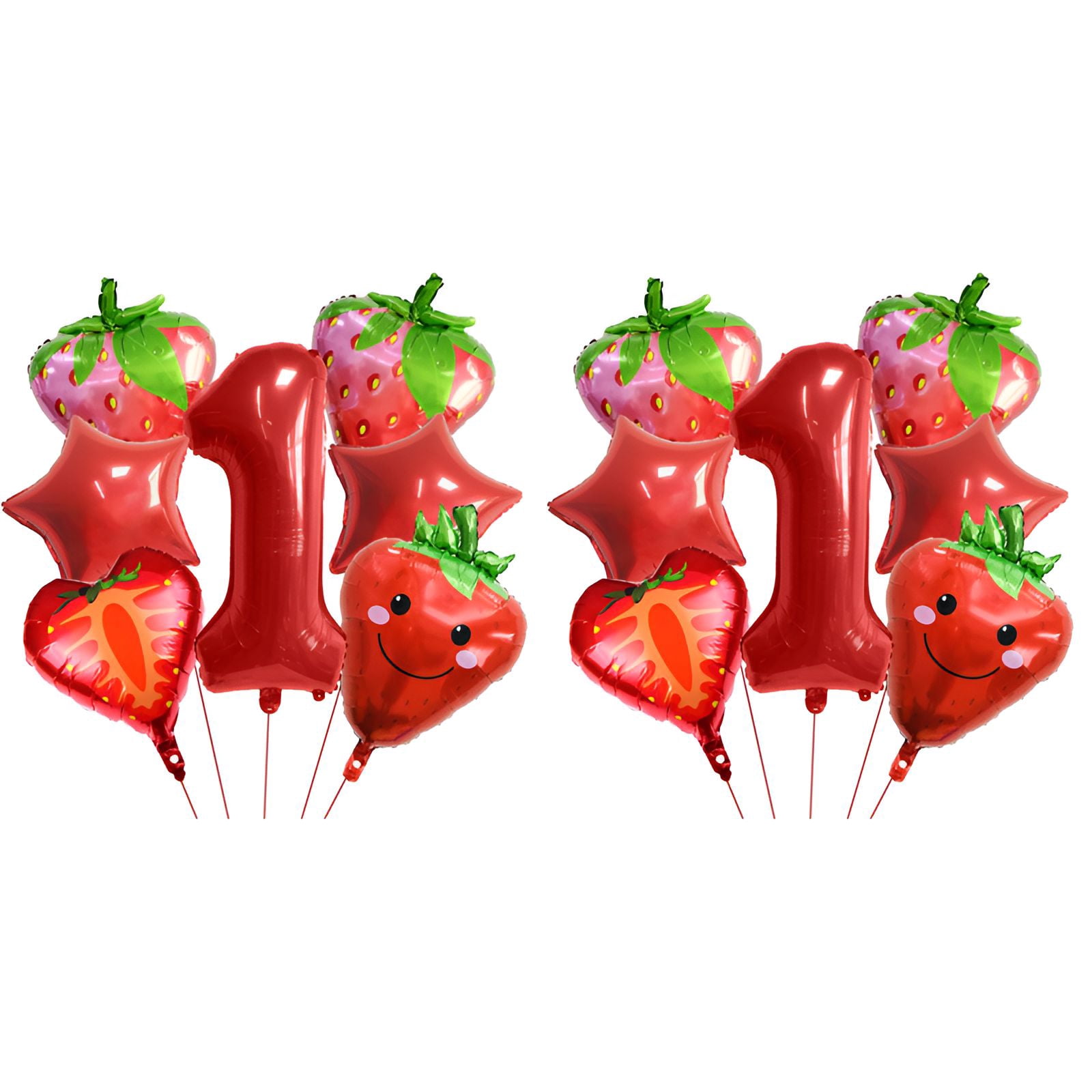 BESTSKY 18Pcs Number Balloons,Energetic Strawberry Balloons Balloons ...