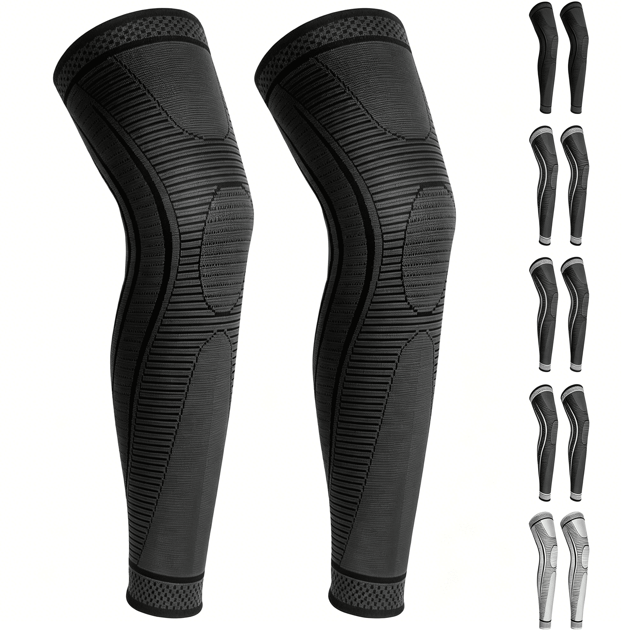 BESTSKY 2 Pack Full Leg Compression Sleeves for Men and Women Long Knee ...