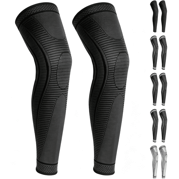 BESTSKY 2 Pack Full Leg Compression Sleeves for Men and Women Long Knee ...
