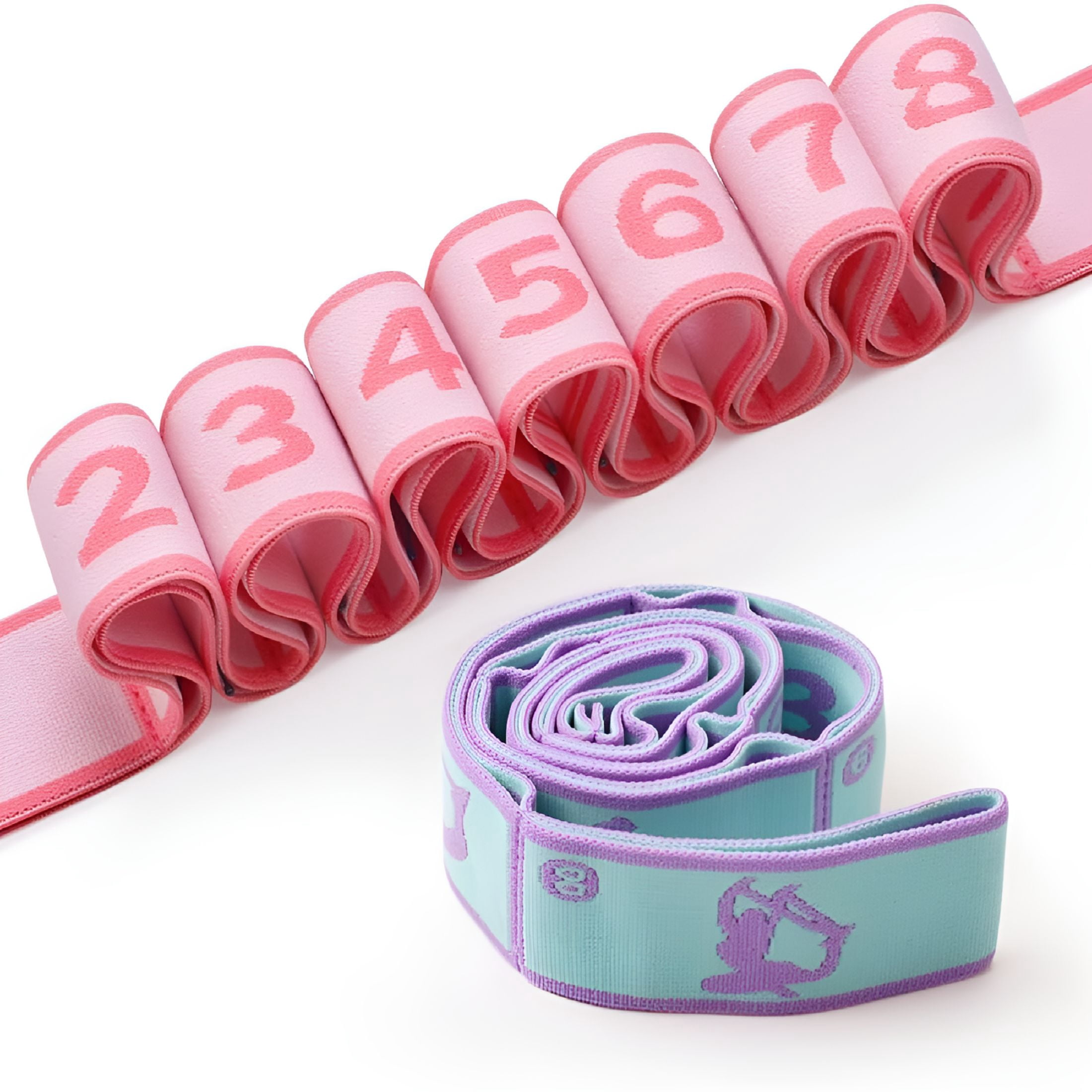 BESTSKY 2 Pcs Kids Stretching Strap-8-Loop Adjustable Stretch Bands for ...