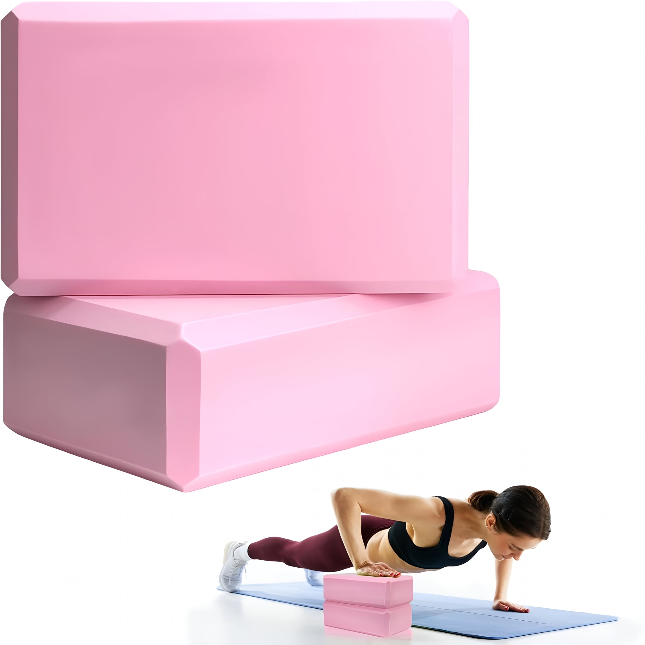 BESTSKY 2 Pcs Yoga Blocks, 9"X6"X3" Foam Blocks Yoga Props for Pilates ...