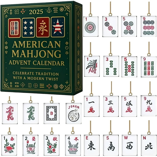 BESTSKY 2025 Mahjong Advent Calendar-24 Days of Mahjong Countdown for ...
