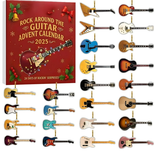 BESTSKY 2025 Rock Around the Guitar Advent Calendar, 24 Days Christmas ...