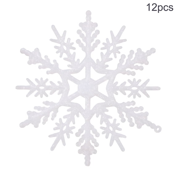 BESTSKY 2026 New 12 Pieces Plastic Snowflake Ornaments Christmas ...