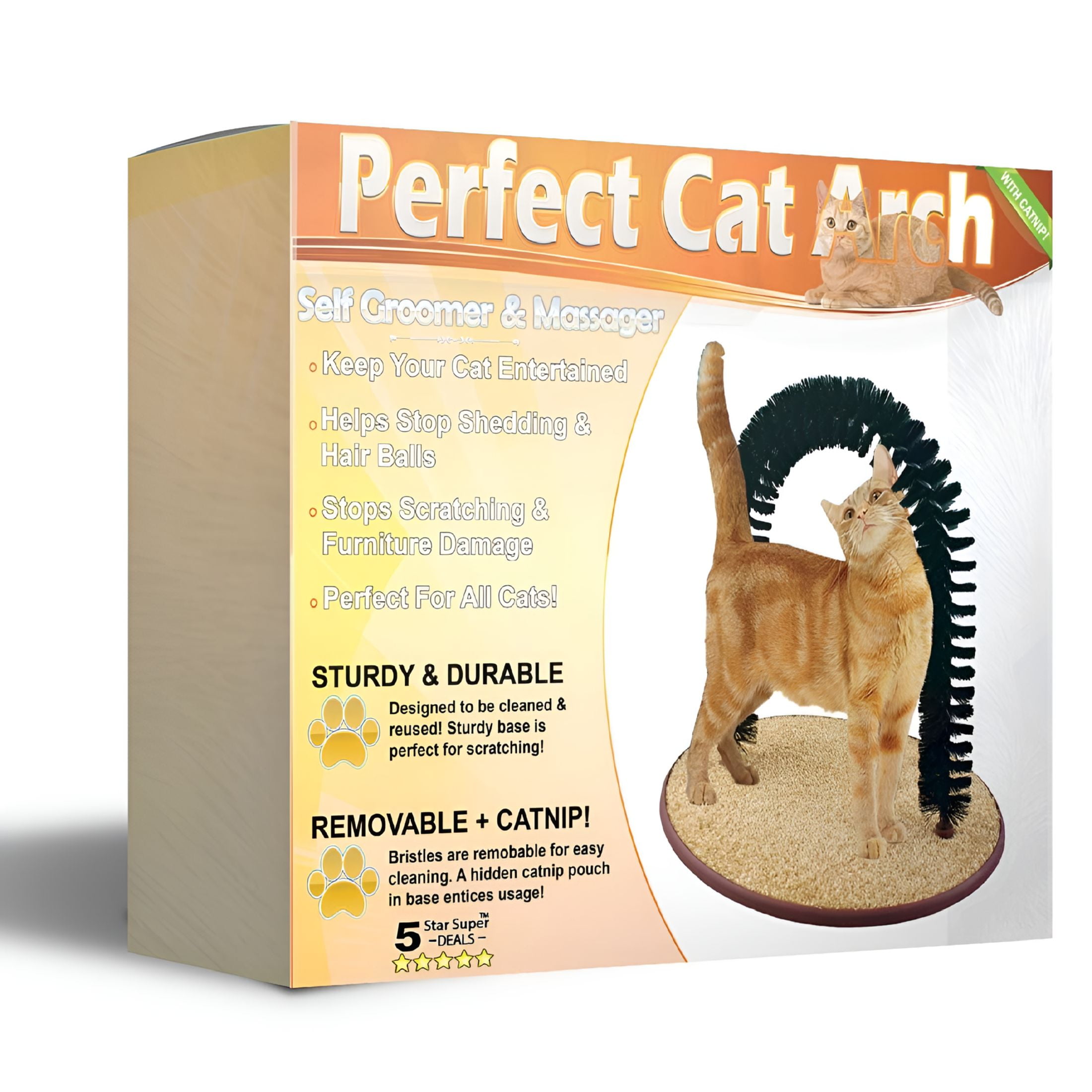 BESTSKY 2026 New Cat Self Grooming Arch Post & Toy with Bristle and ...