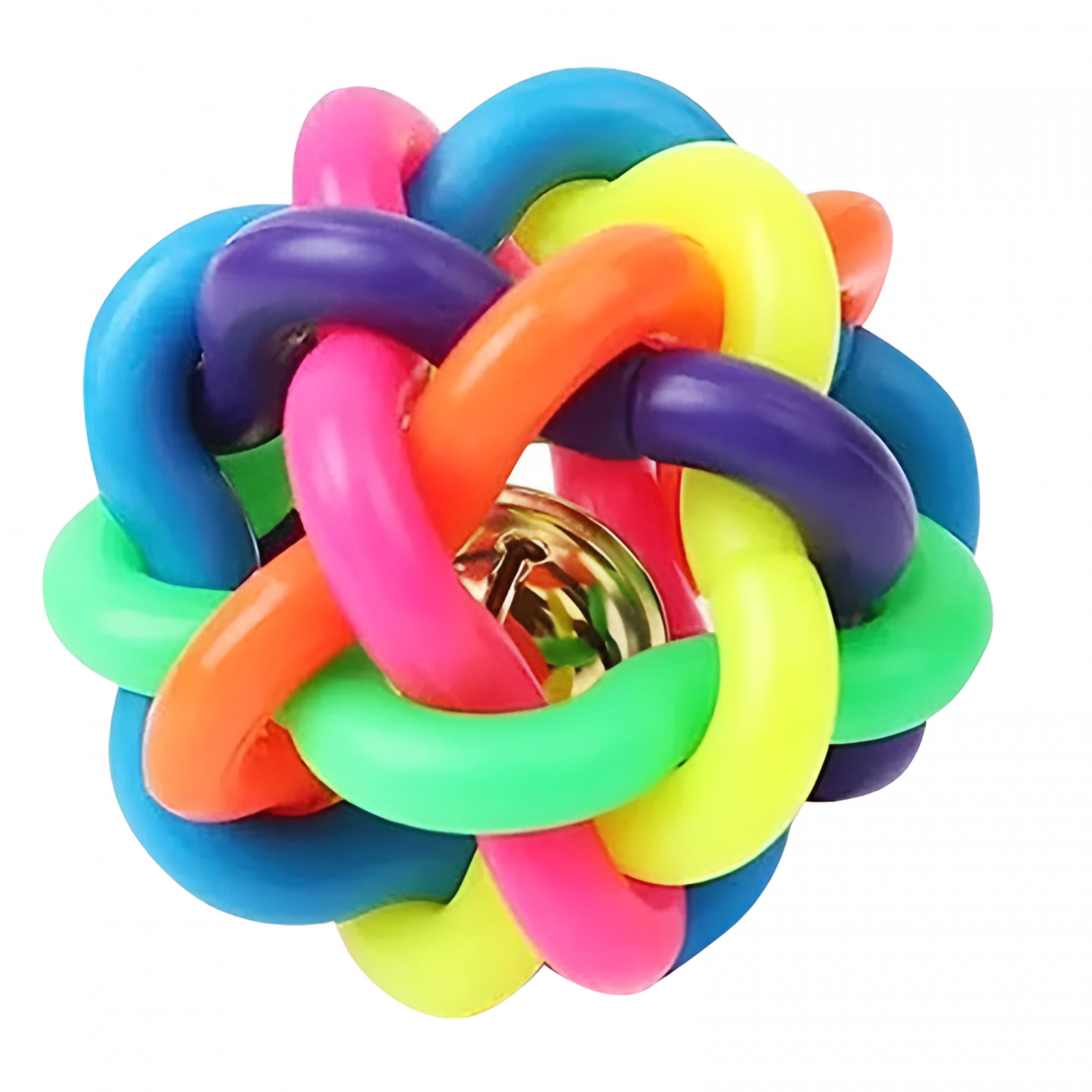 BESTSKY 2026 New Colorful Bell Ball Squeaky Dog Toys for Aggressive ...