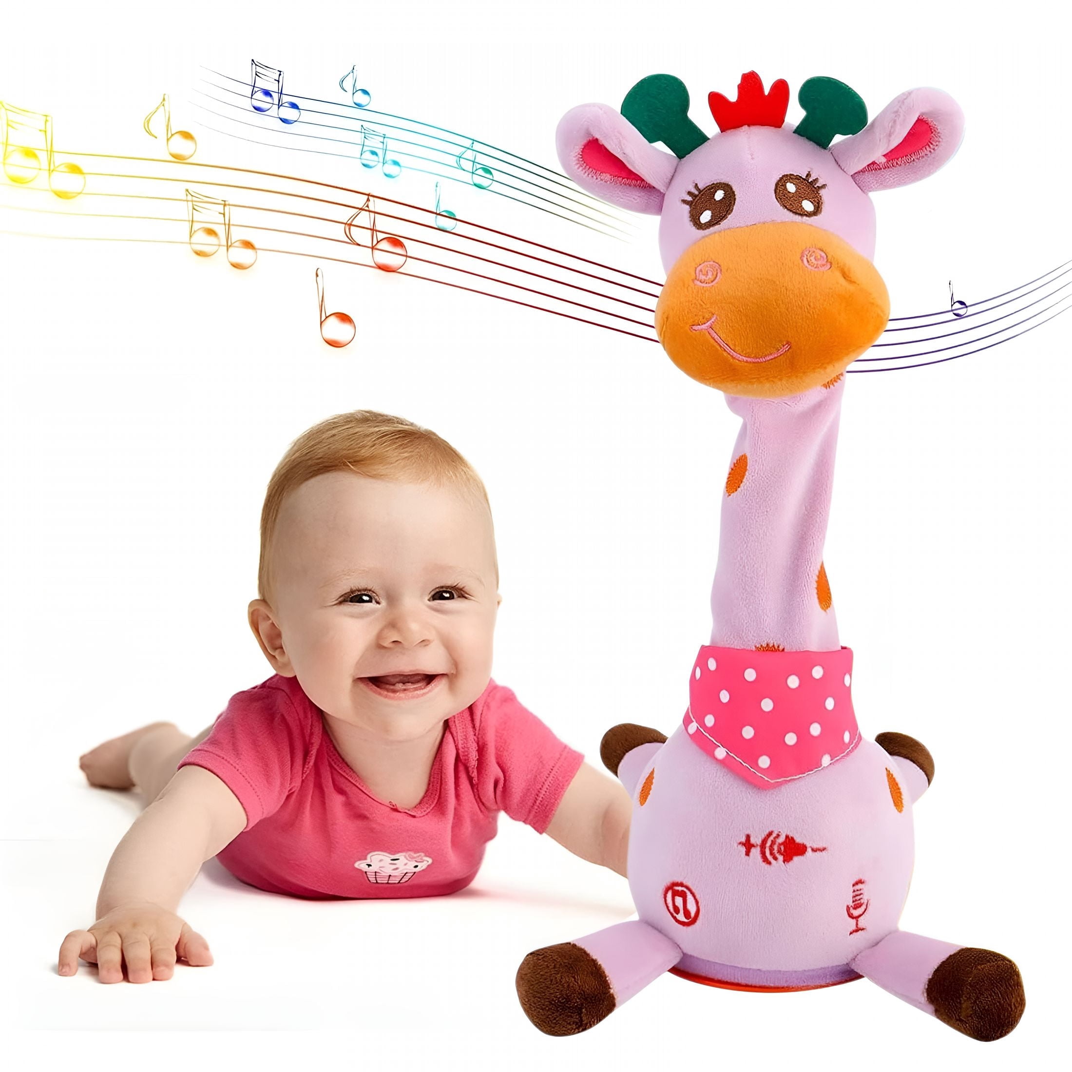 BESTSKY 2026 New Dancing Talking Giraffe Baby Toy | Singing 10 Kids ...