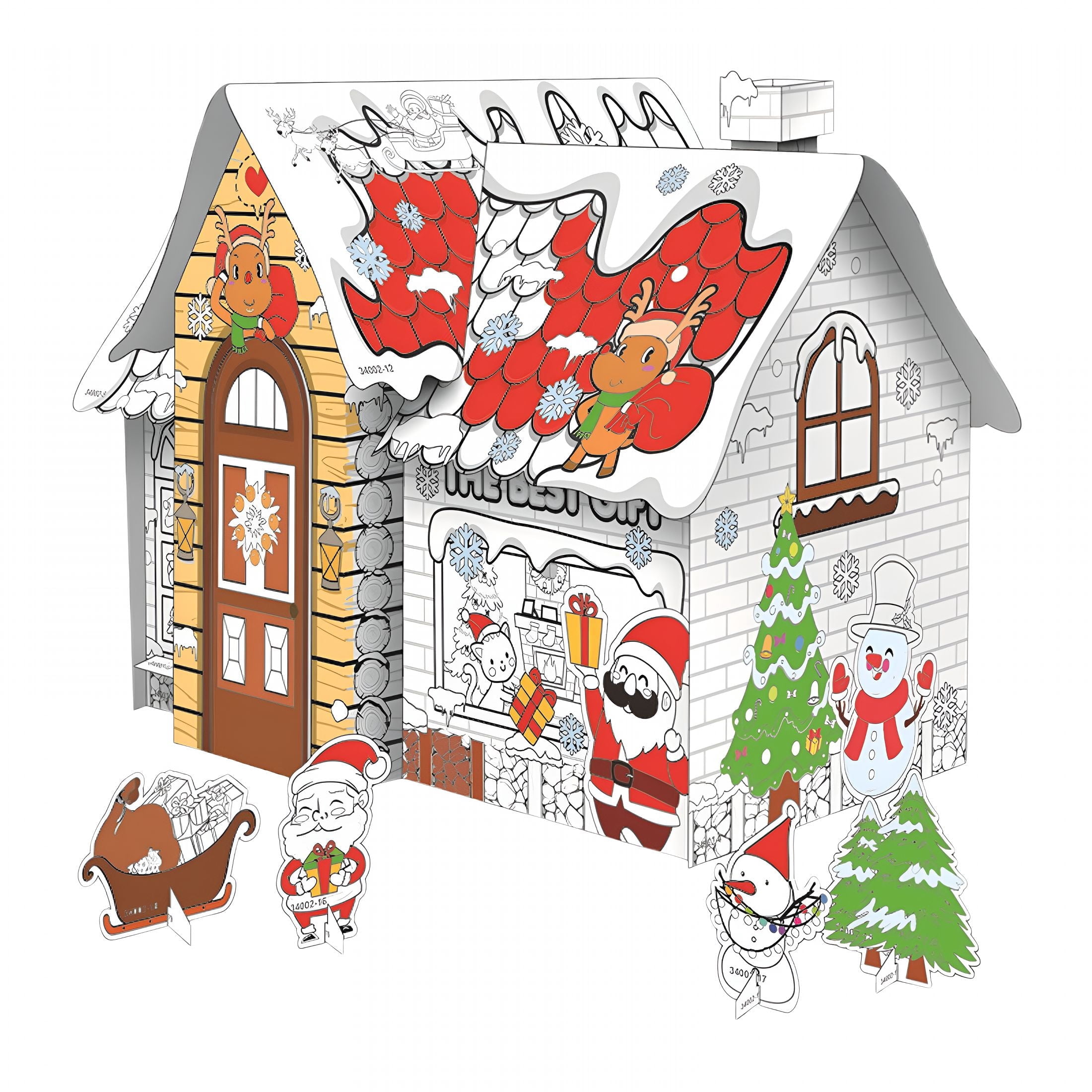 BESTSKY 2026 New Diy Christmas Playhouse Foldable Cardboard House for ...